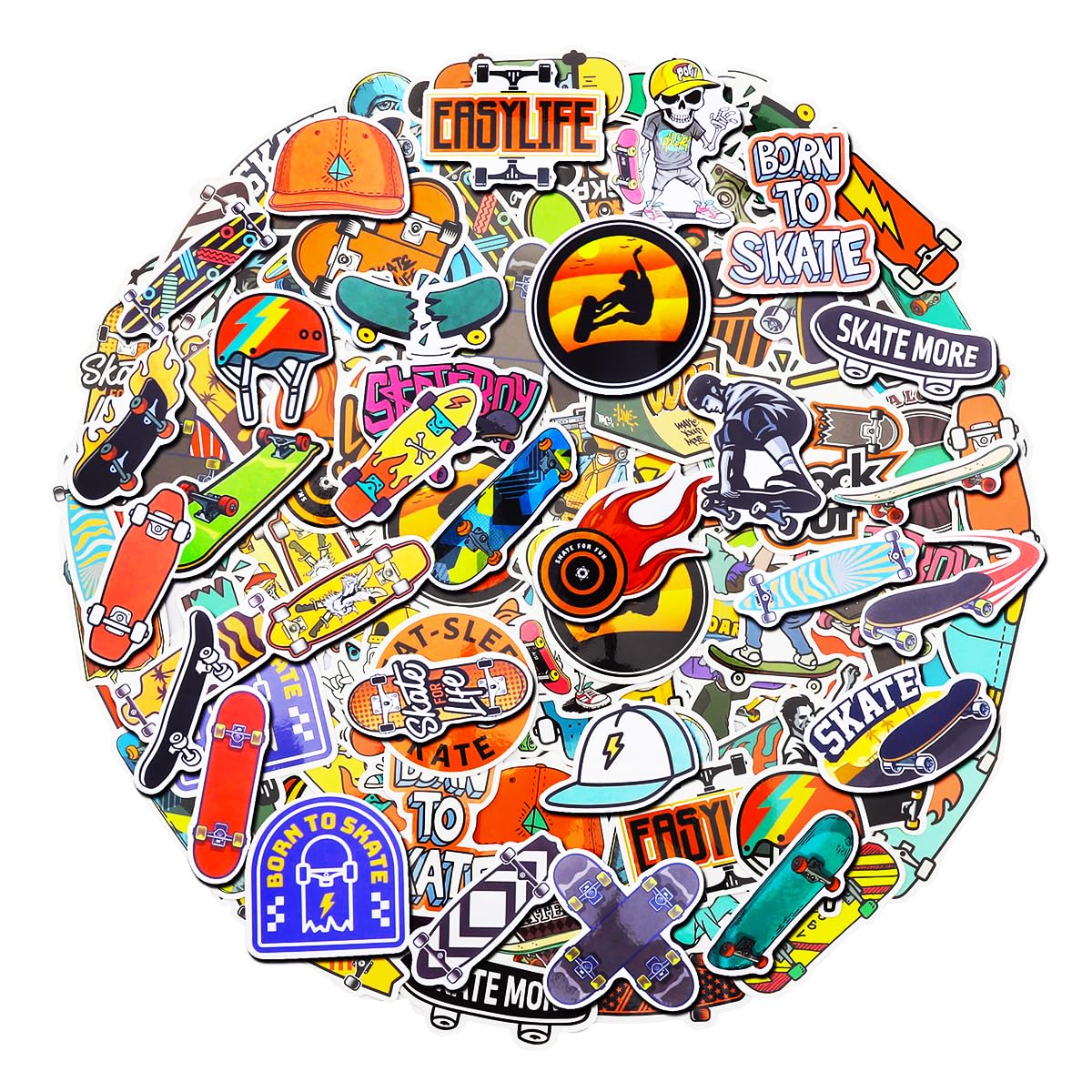 Amazon.com: 100 Pack Skateboard Stickers, Skateboard Party Favors ...