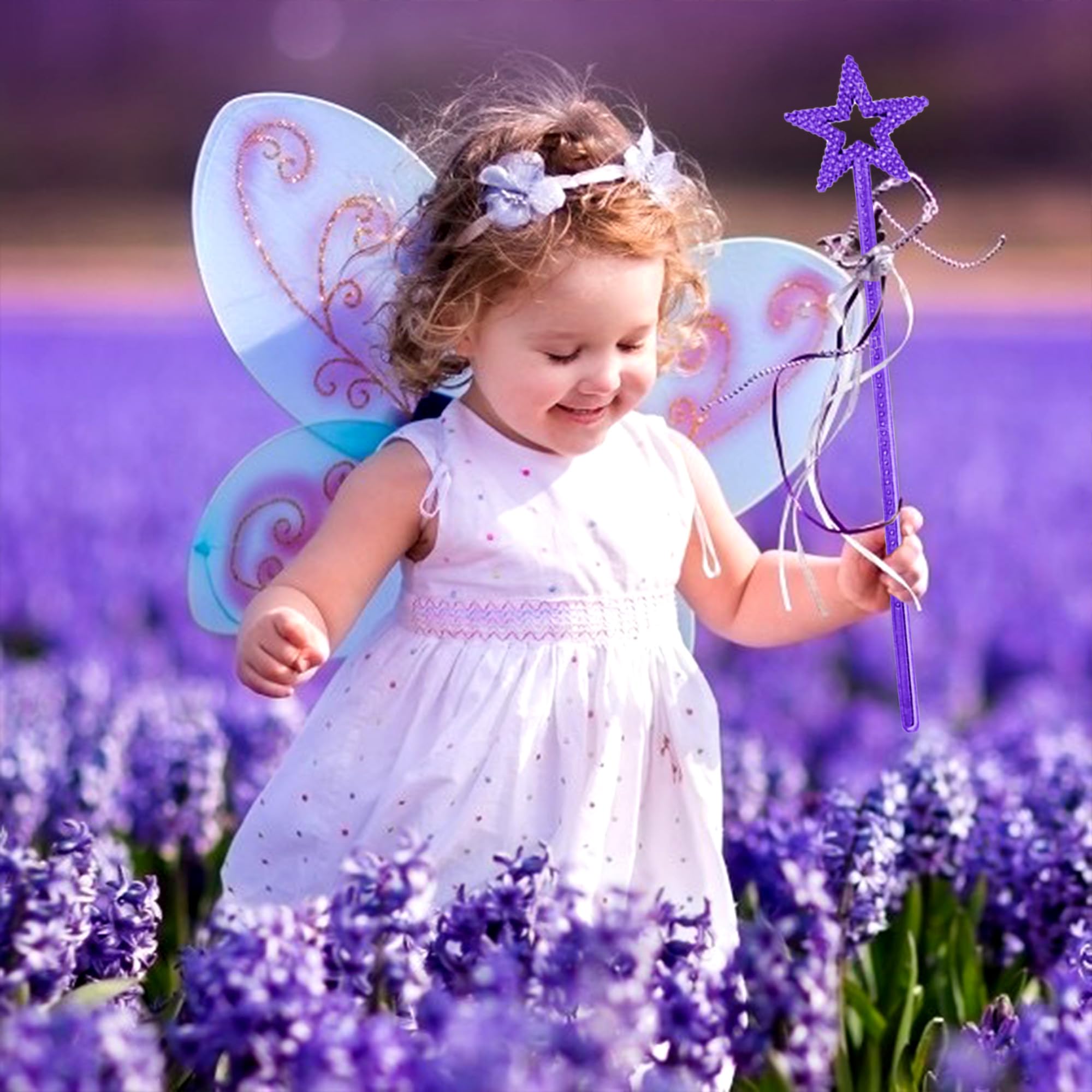 Snapklik.com : Purple 13 Inches Star Wand Elf Baton, Angel Star Magic ...