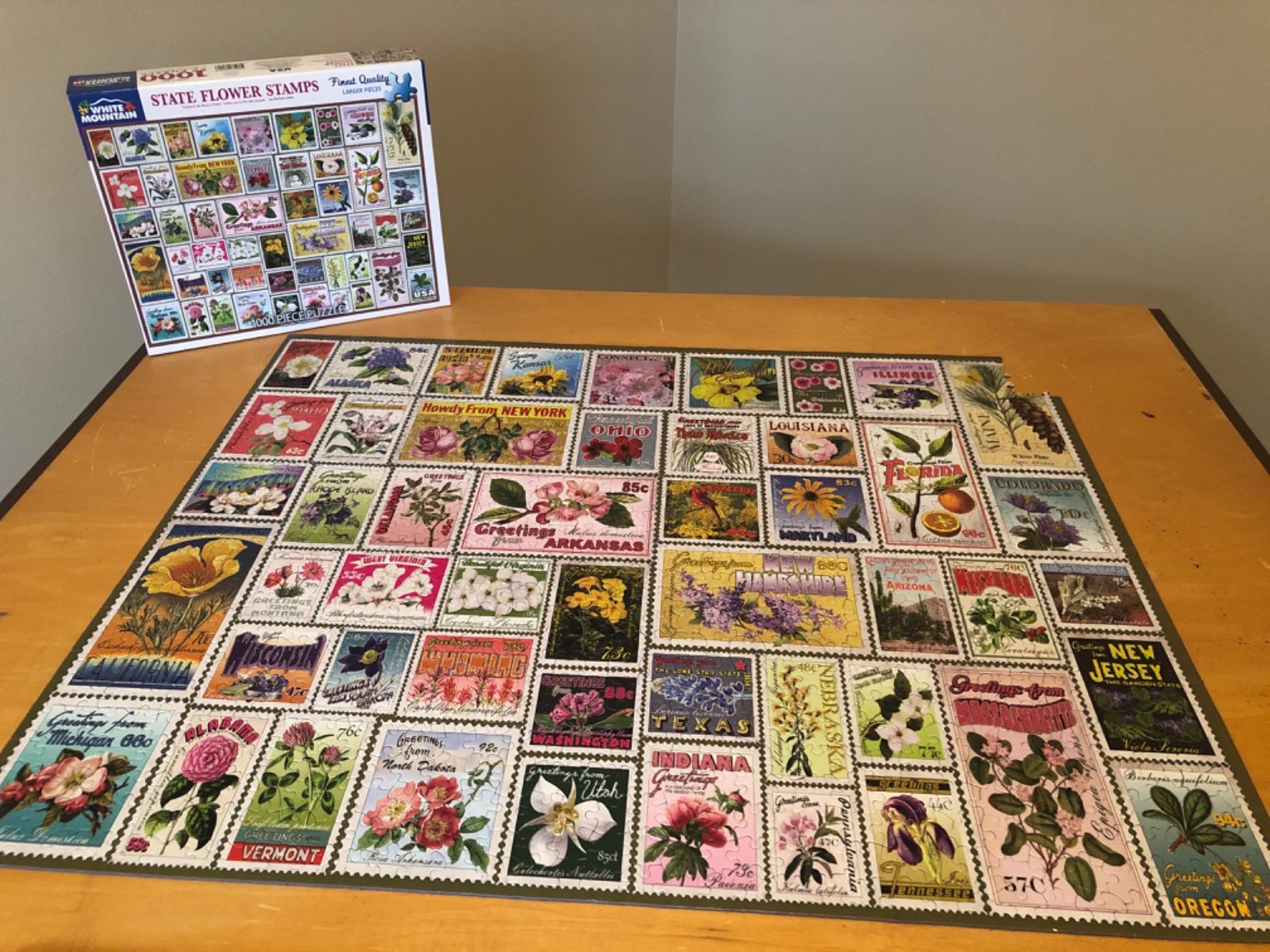 Amazon.com: White Mountain Puzzles State Flower Stamps - 1000 Piece ...