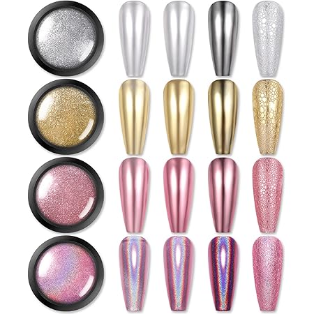 Amazon.com: BORN PRETTY Chrome Nail Powder Metallic Mirror Powder ...
