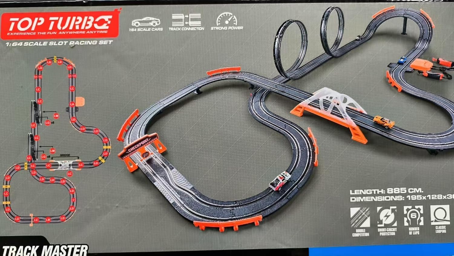 Amazon.com: SUFICY Super Fast 1:64 Scale Slot Car Racing Set for Kids ...