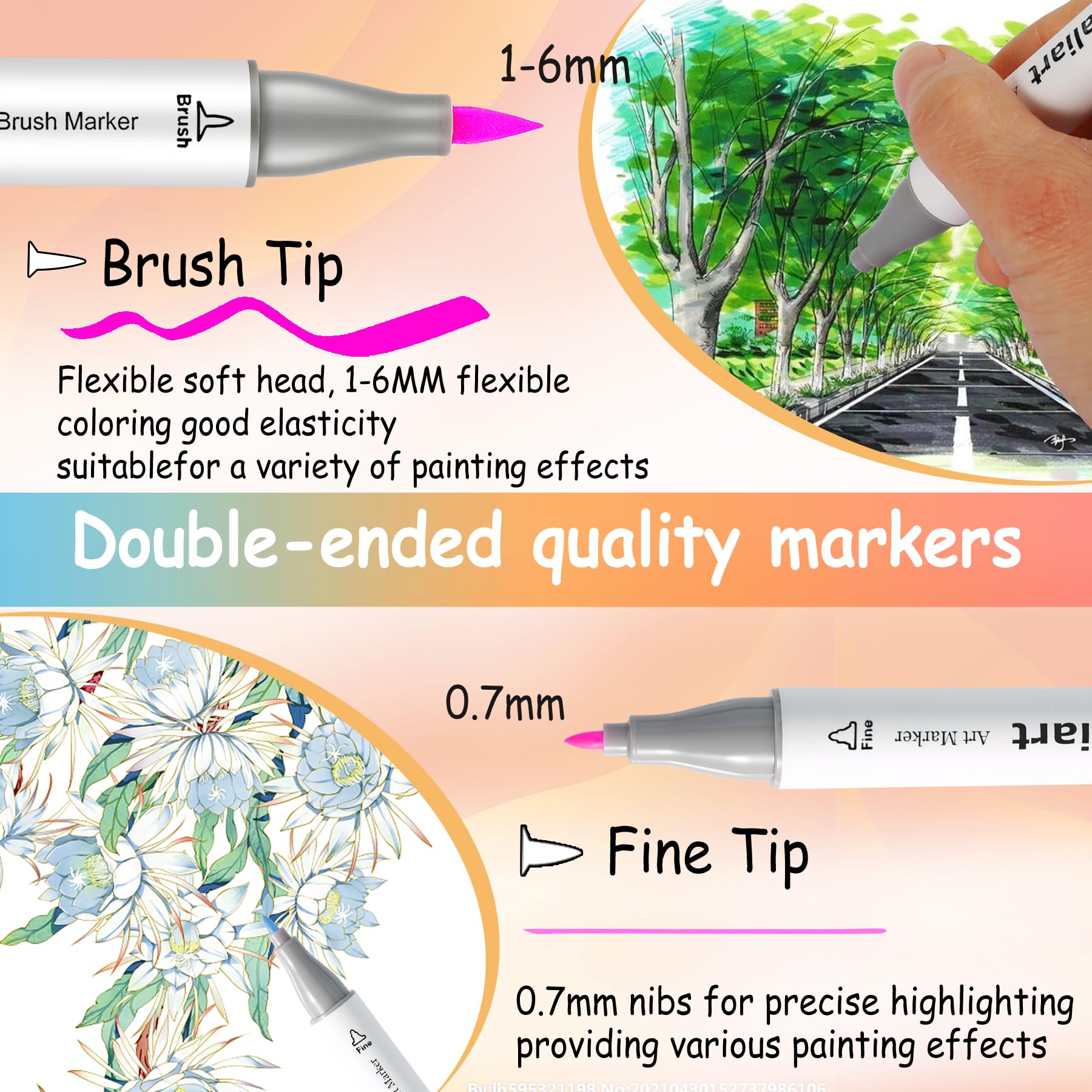 Snapklik.com : 121 Colors Alcohol Markers Brush Tip, Dual Tip Artists ...