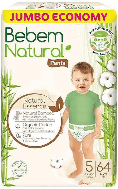 Bebem Natural Junior Baby Diapers Pants, Size 5-64 Pieces: Buy Online ...