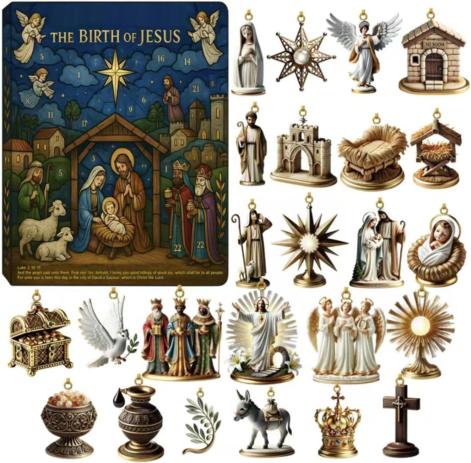 Amazon.com: Nativity advent calendars 2025, 24 Days Christmas Countdown ...