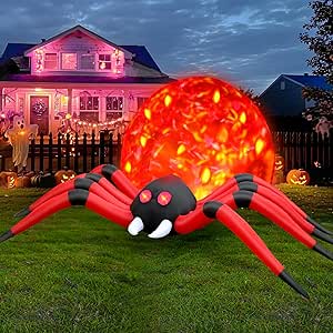 Amazon.com: FunFanso 12FT Halloween Inflatable Spider Outdoor Decorations for Yard, Giant Blow ...