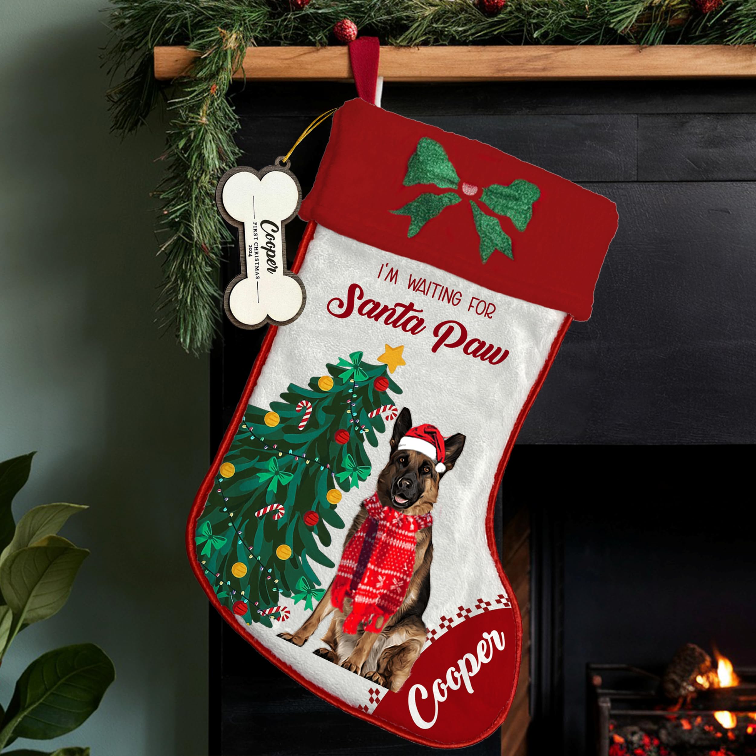 Amazon.com: NAZENTI German Shepherd Stocking, Dog Stocking, Dog ...