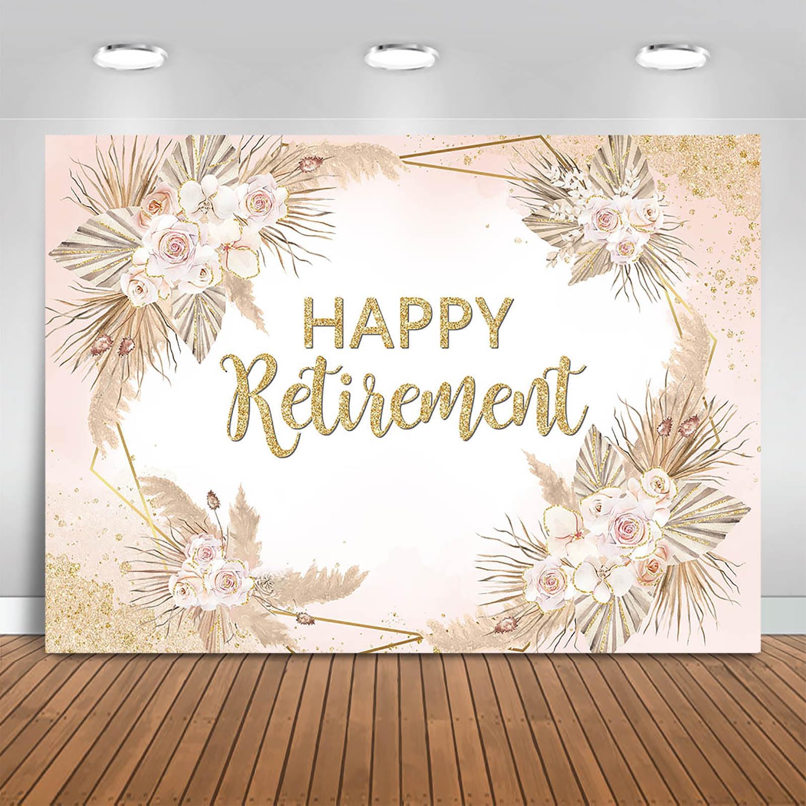 Amazon.com : Fitumiw Boho Happy Retirement Backdrop 7x5ft Boho Floral ...
