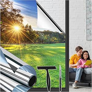 Niviy One Way Window Film Privacy Film for Glass Windows, Heat Reflective Window Tint Film & UV ...