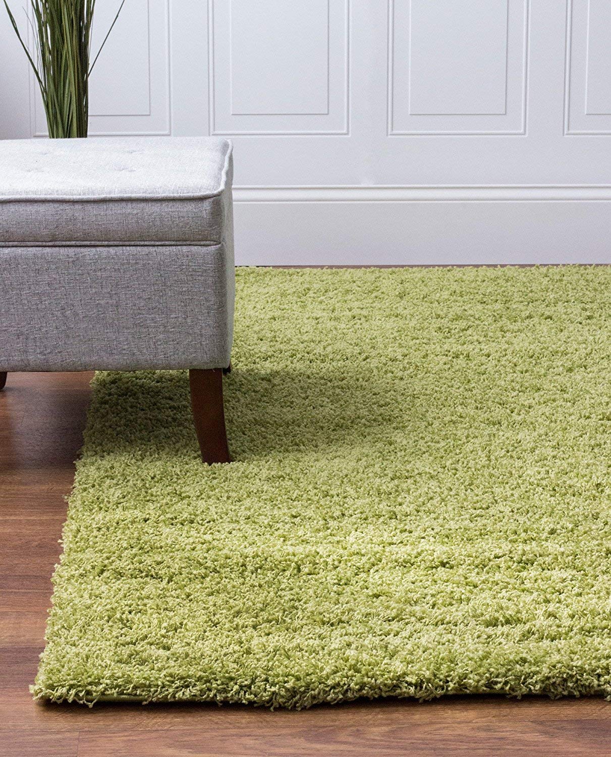 Bravich RugMasters EXTRA LARGE GREEN Shaggy Rug 5 cm Thick Shag Pile ...