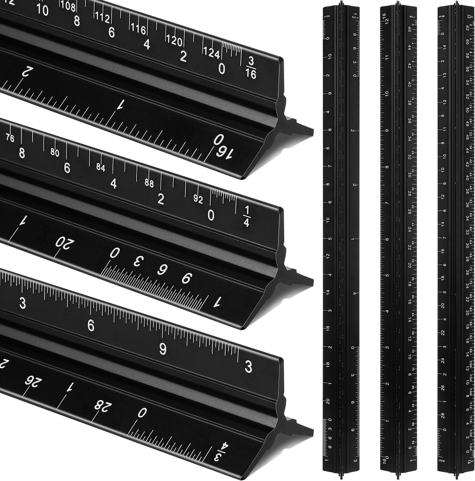 Amazon.com : Macarrie 10 Pcs Architectural Scale Triangular Ruler 12 ...