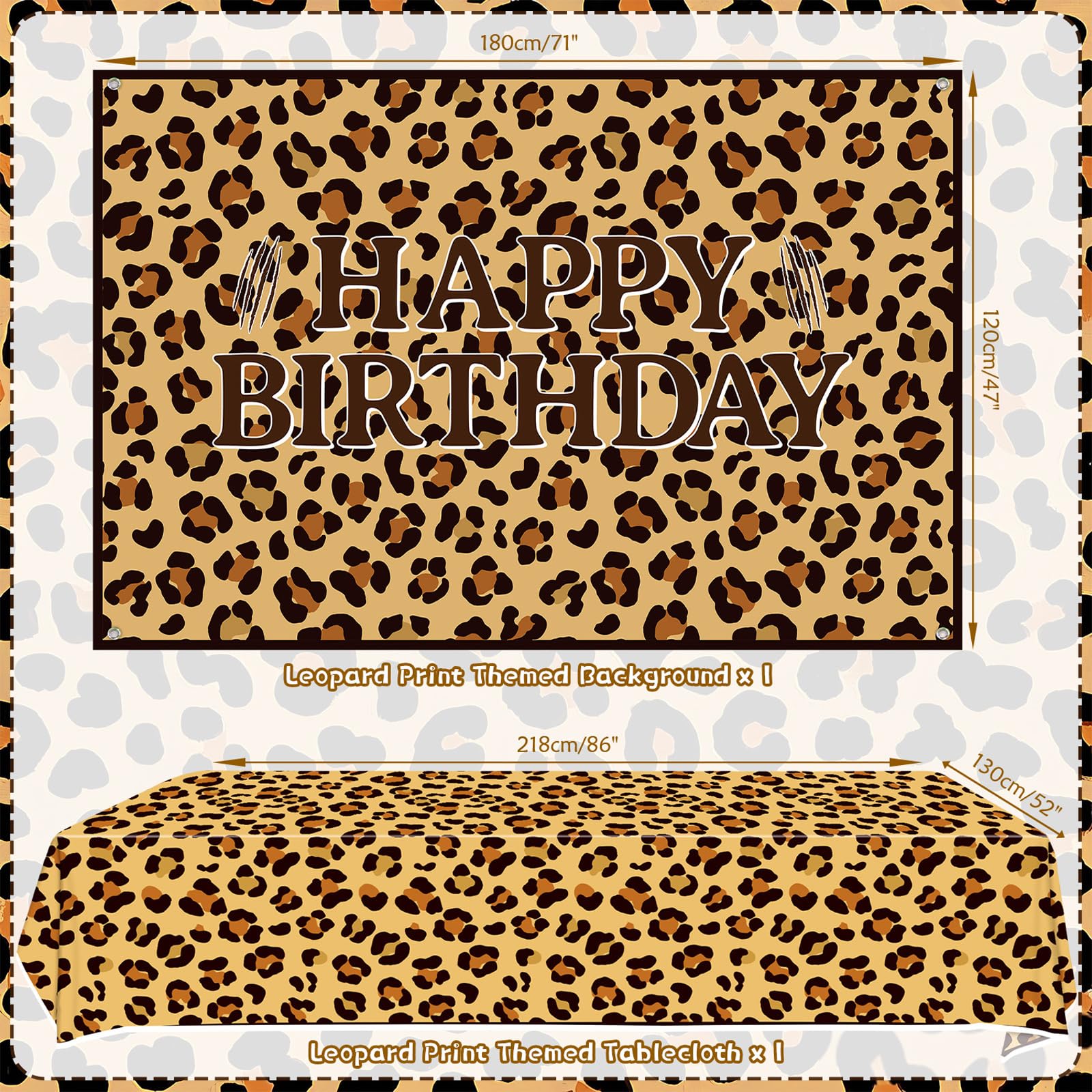 Animal Theme Party Supplies Cheetah Print Birthday Party Decorations ...