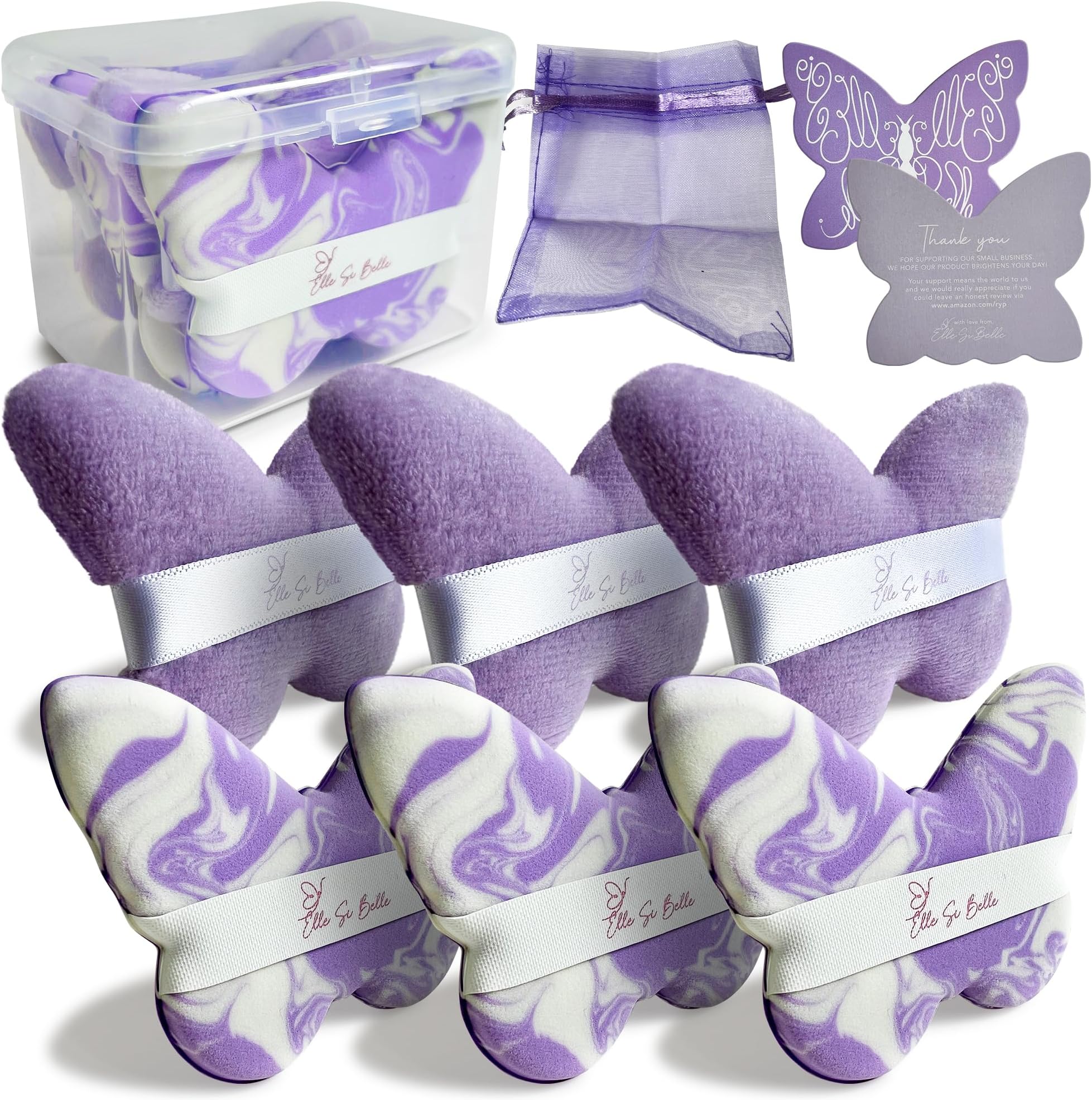 Amazon.com : AOA Studio Velvet Puffs Makeup Puff Set of 6 Loose Powder ...