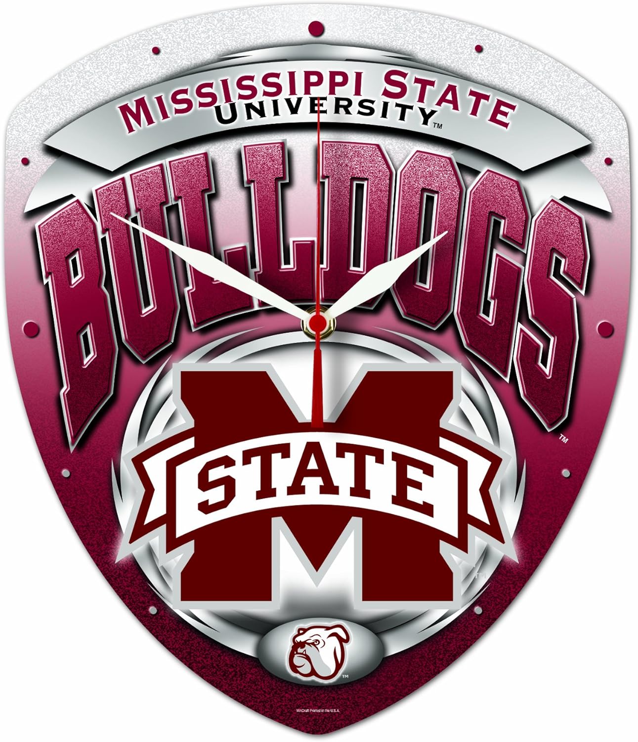 Amazon.com : NCAA Mississippi State Bulldogs High Definition Clock ...