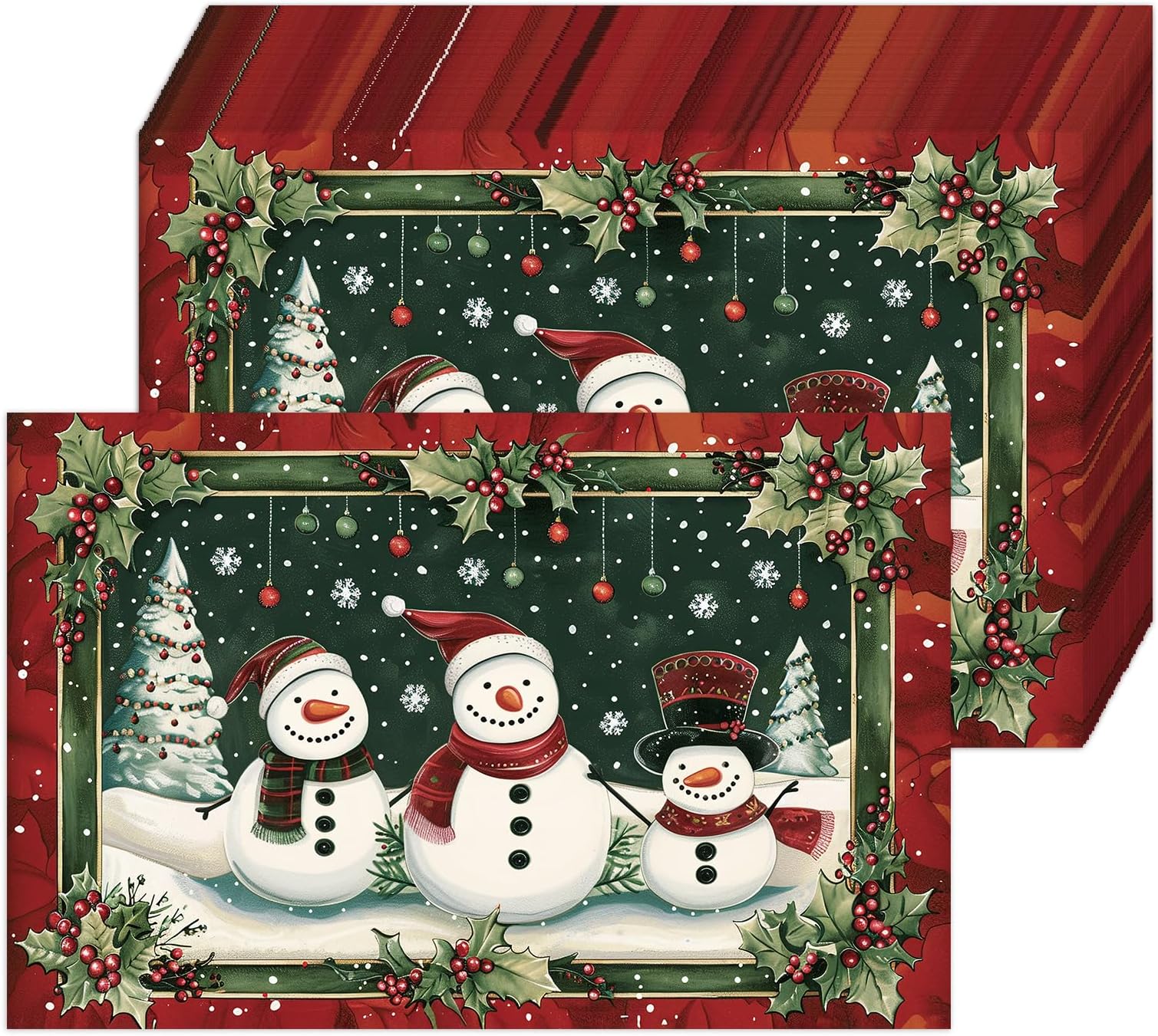 Amazon.com: Umigy 60 Pcs Christmas Dinner Paper Placemats 10.24 x 14.57 ...