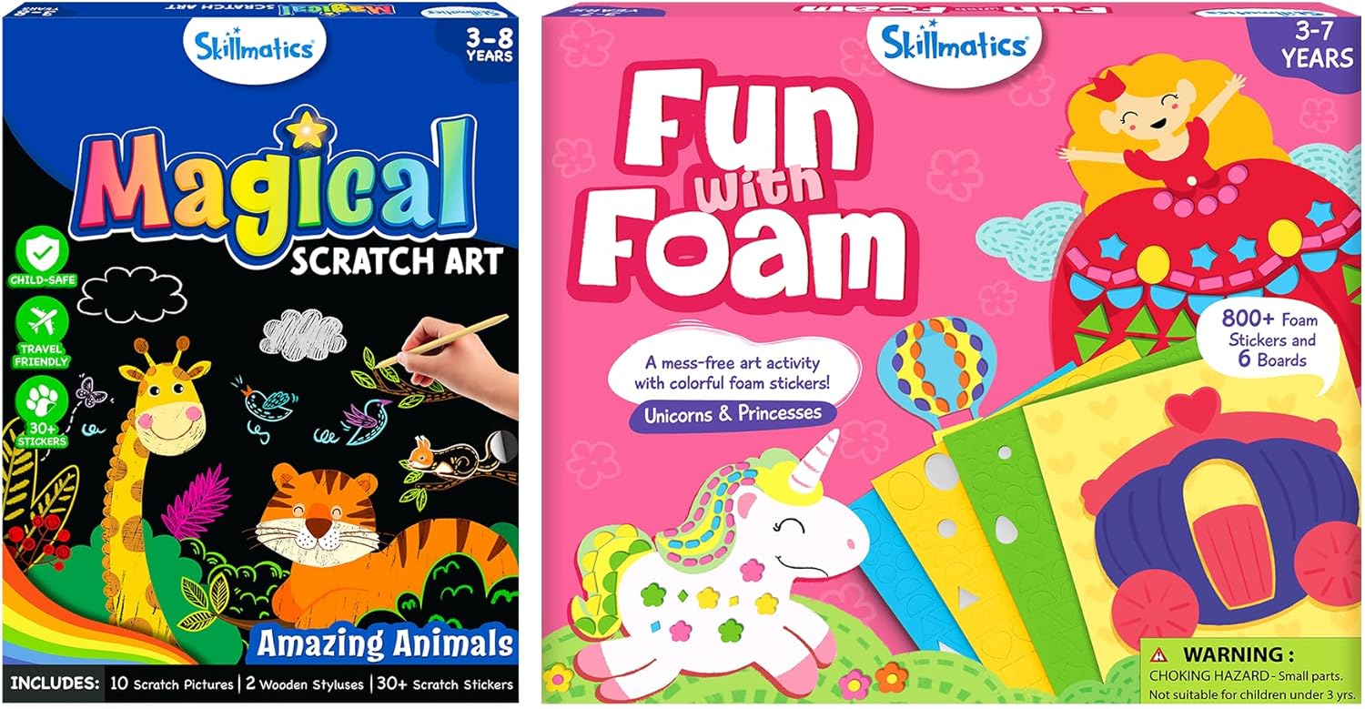 Amazon.com: Skillmatics Magical Scratch Art Animals & Fun with Foam ...