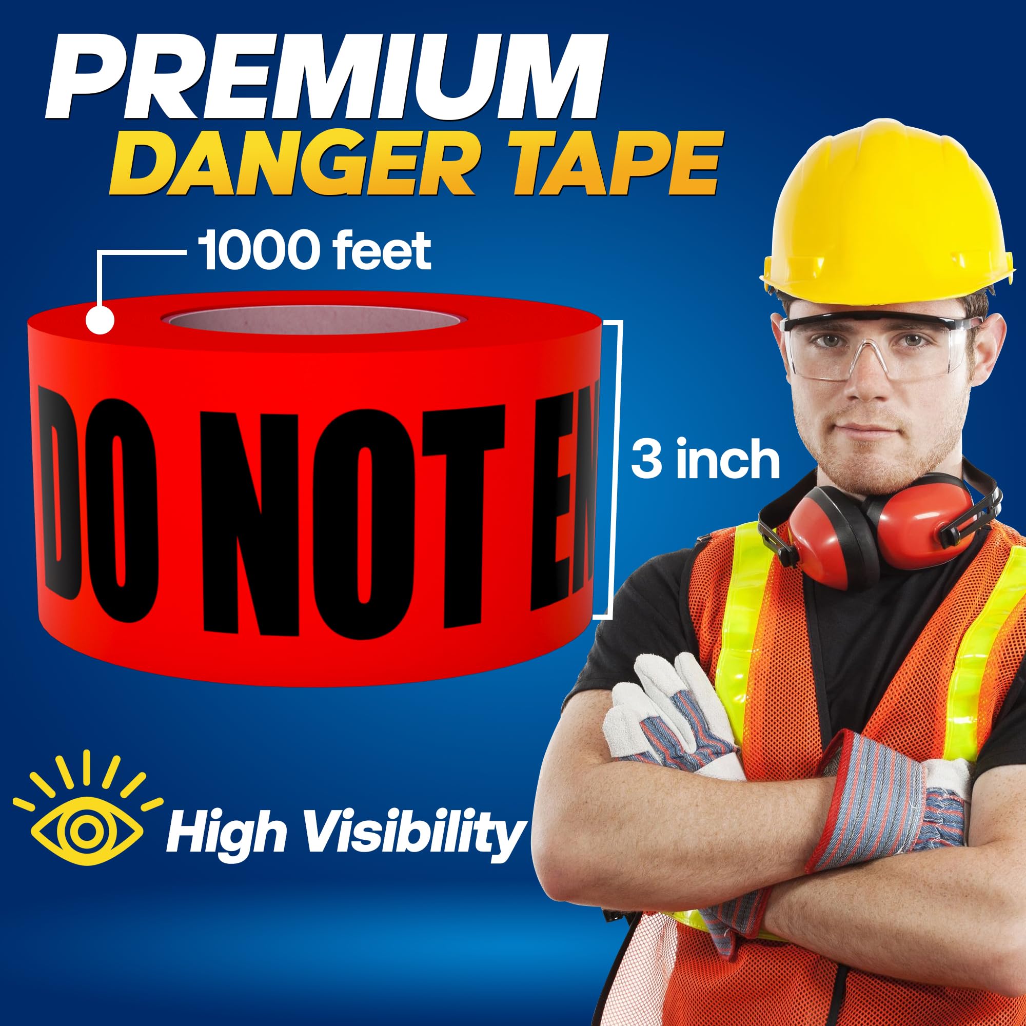 Snapklik.com : Danger Do Not Enter Tape 3 Inch X 1000 Feet Red