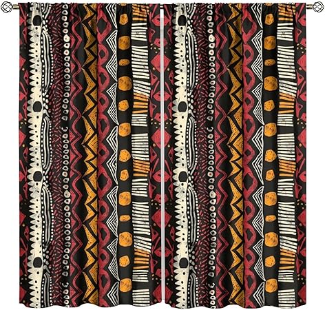 Amazon.com: PHTAYOT African Curtains, Traditional Hand Drawn Pattern in ...