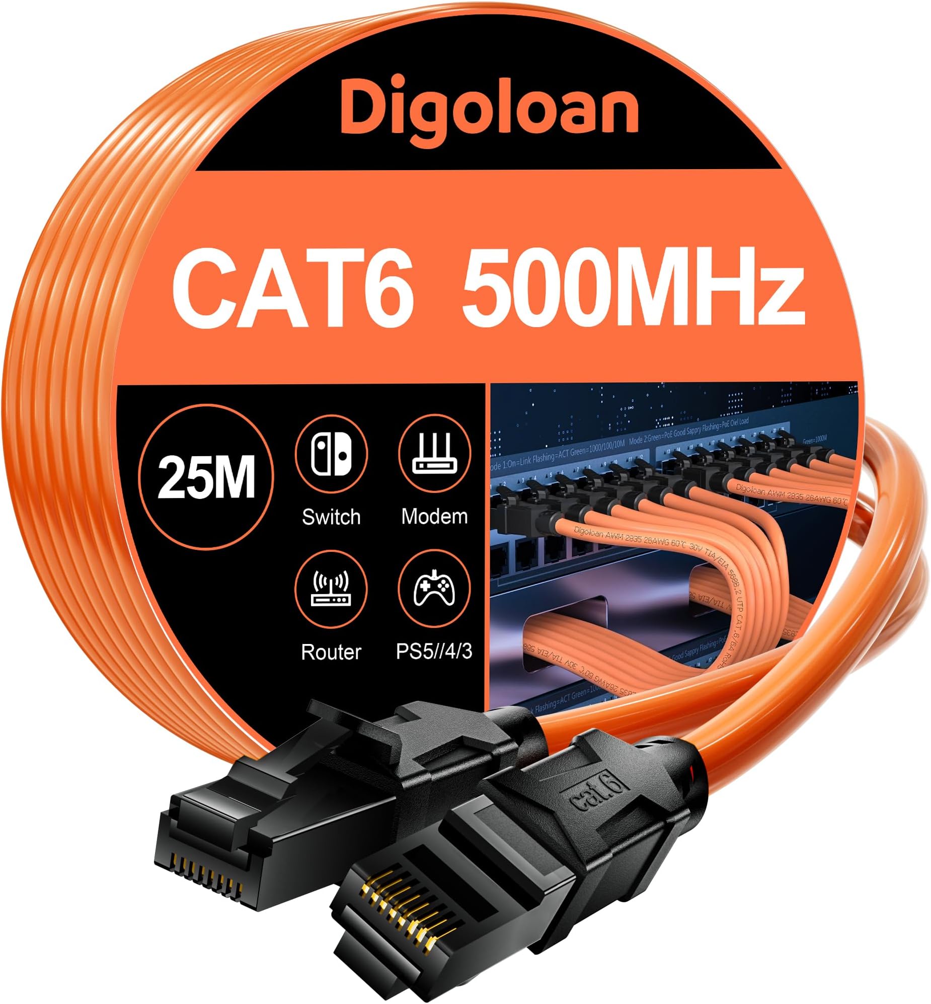 0.3m 0.5m 1m 2m 3m 5m 10m 15m 20m 30m 50m 100m RJ45 CAT6 Ethernet ...