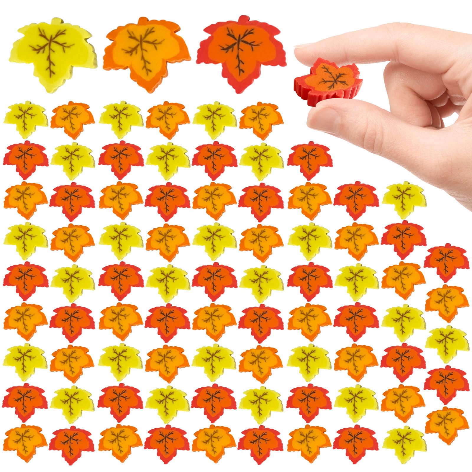 Amazon.com : 100 Pcs Fall Maple Leaf Erasers,Fall Pencil Erasers Bulk ...