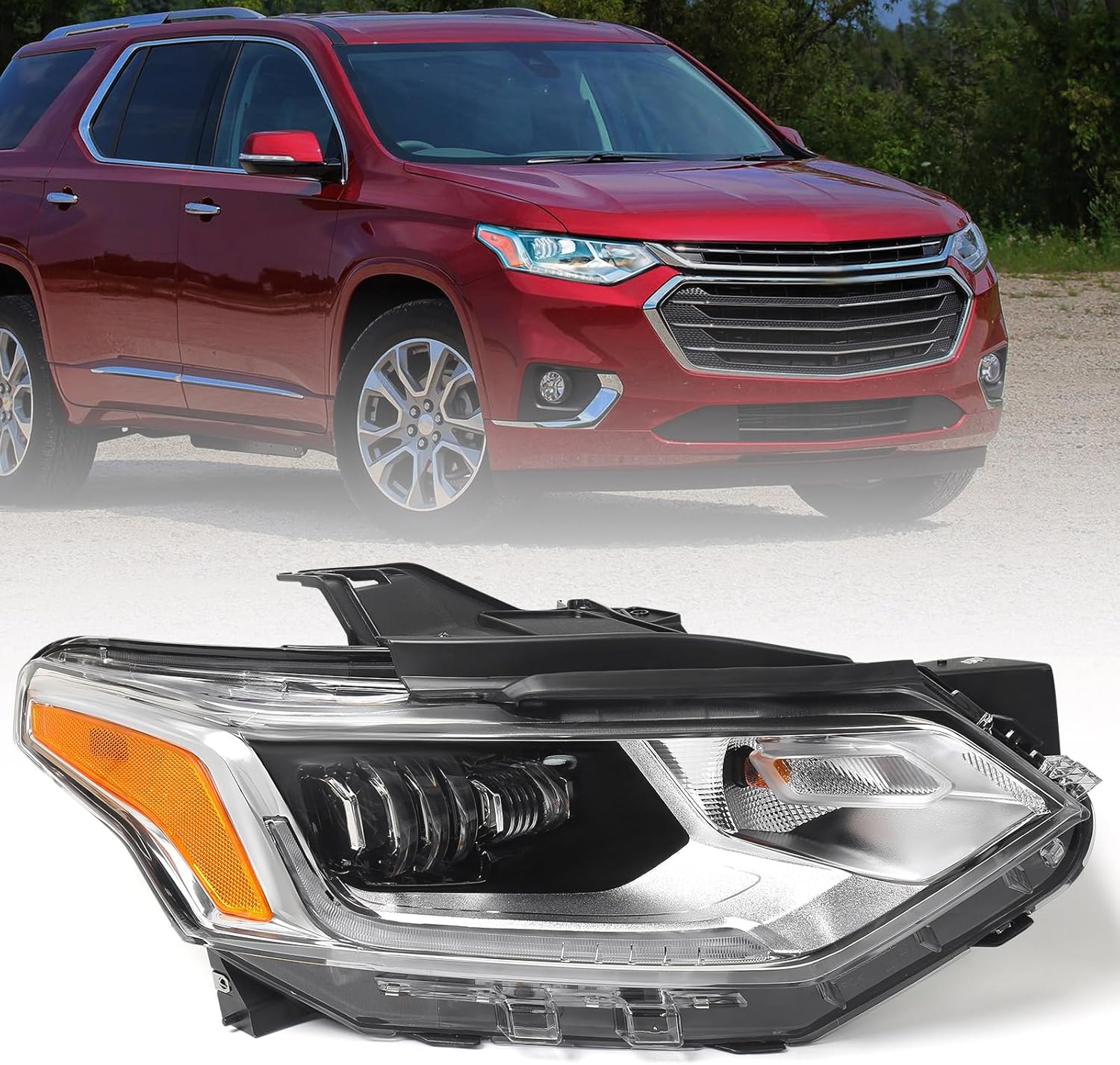 Amazon.com: KACHIR Headlight for Chevy Traverse 2018 2019 2020 2021 ...
