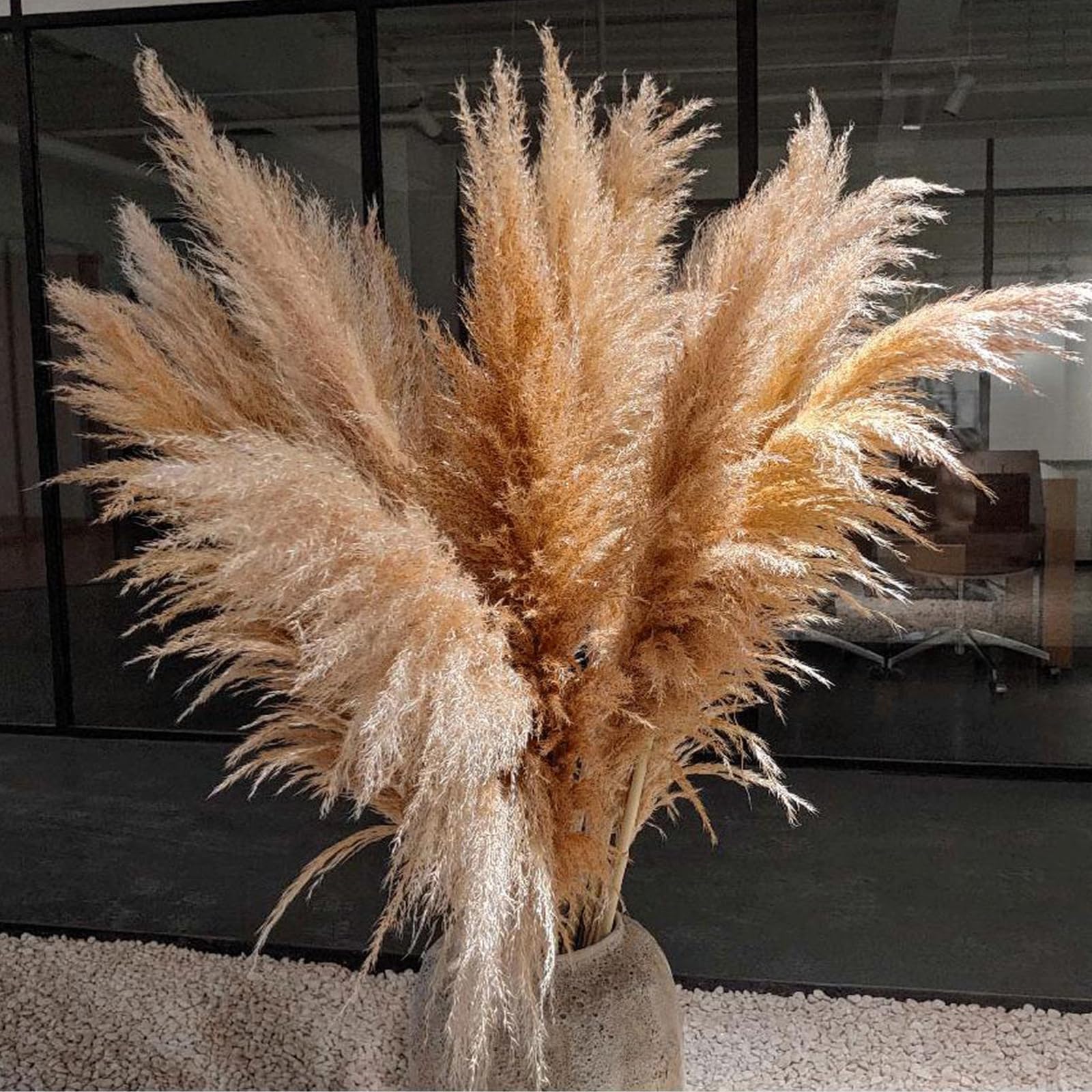 Amazon.com: 100PCS 17in Pampas Grass Decor + 30PCS Fluffy Pampas : Home ...
