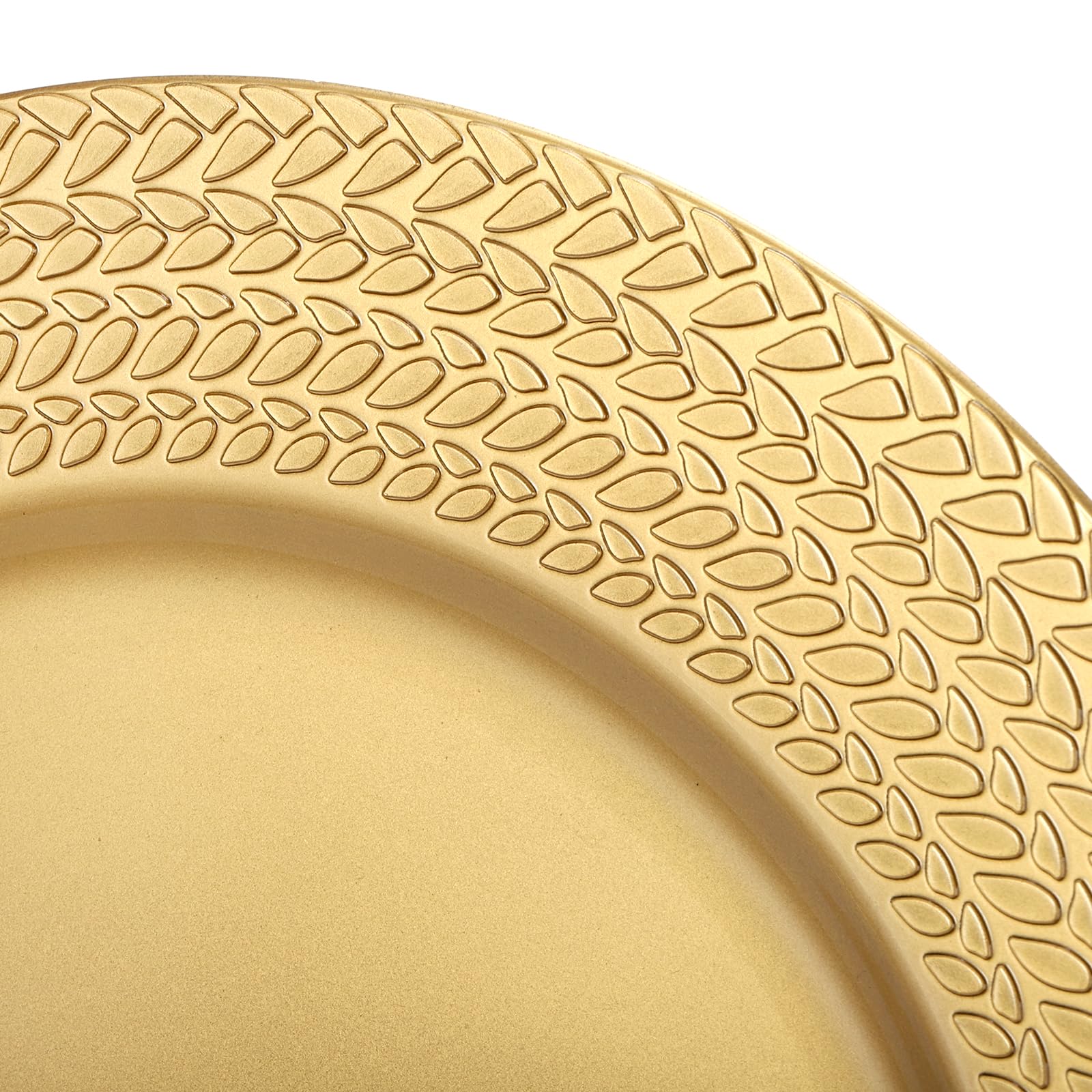 SOUJOY 12 Pack Charger Plates, 13 Inch Plastic Dinner Plate, Gold Leaf ...