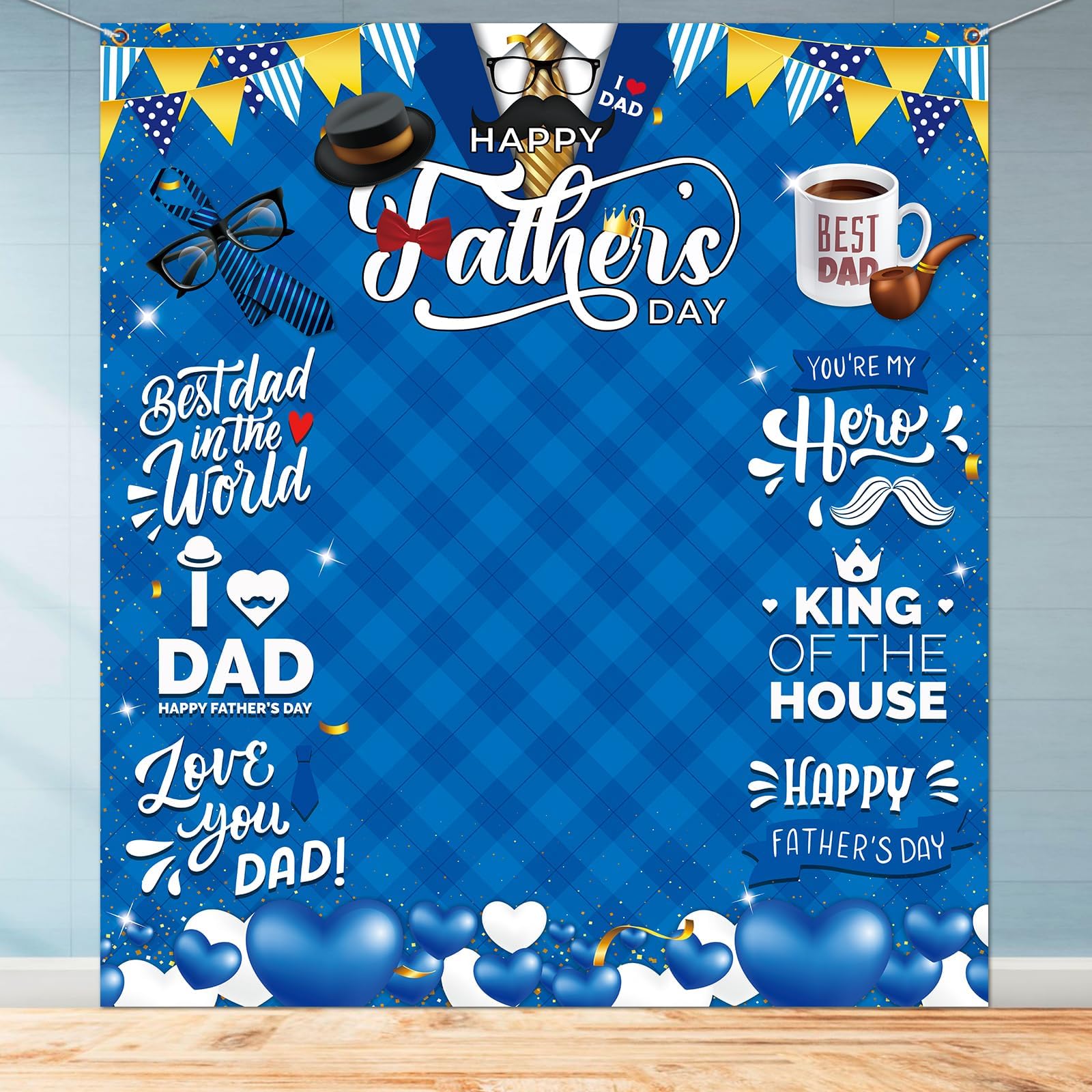 Amazon.com : Happy Fathers Day Banner, Large Fathers Day Decorations ...