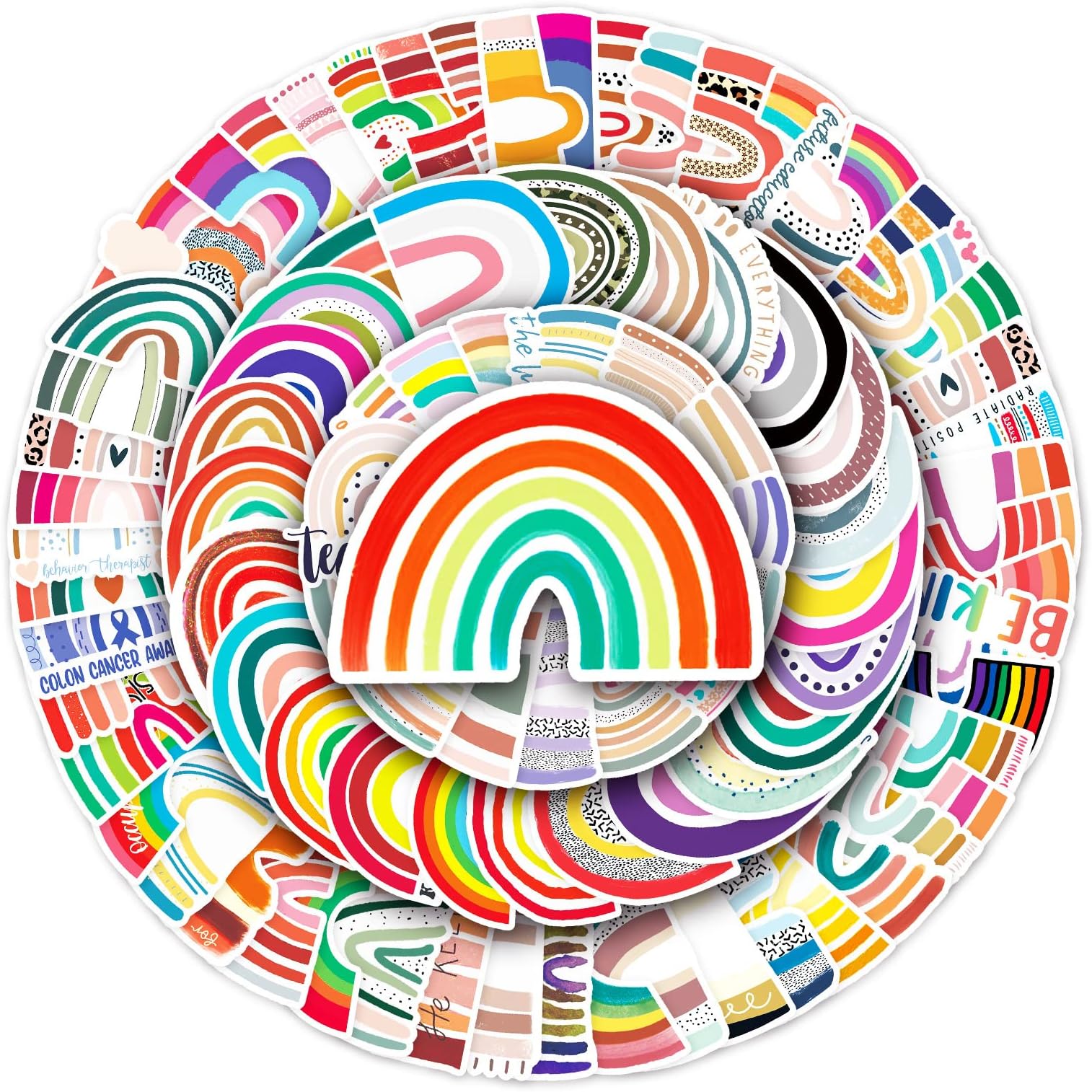 Amazon.com: Rainbow Stickers for Laptop Computer(100Pcs),Gift for Teens ...