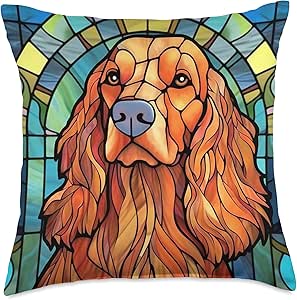Amazon.com: Irish Setter Dog Stained Glass Throw Pillow : Home & Kitchen