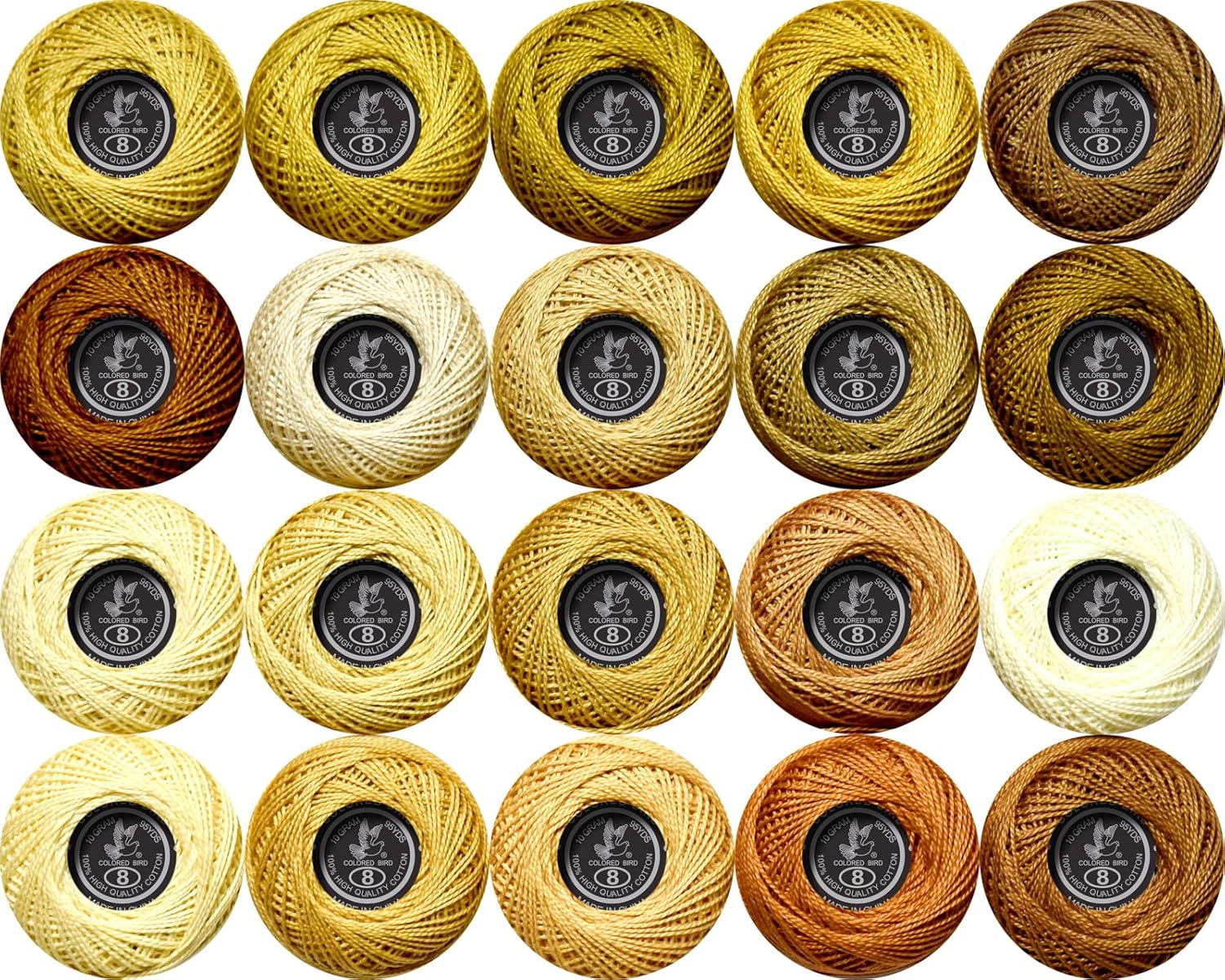 Amazon.com: colored bird Soft 20 colorsClassic Crochet Thread 20 Pack ...