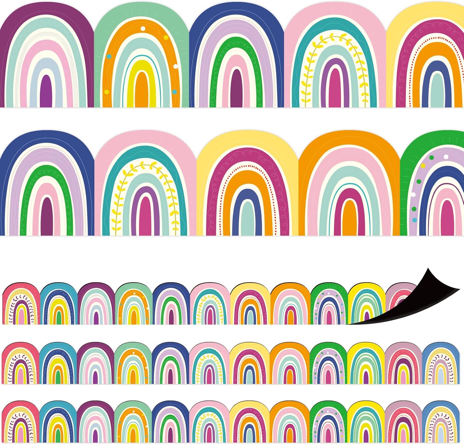 Amazon.com: 16PCS Magnetic Border Rainbow Die-Cut Magnetic Classroom ...