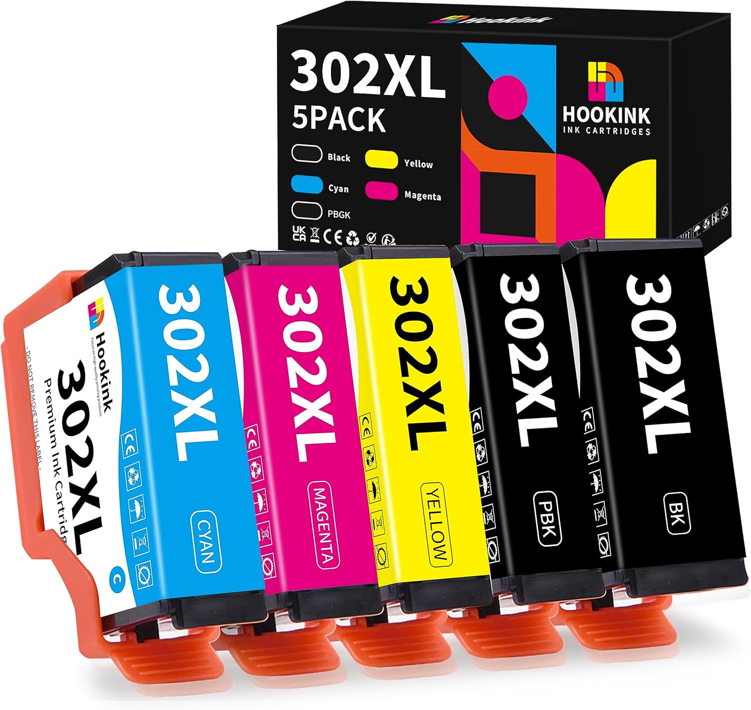 Hookink 302XL Ink Cartridge Compatible with Epson 302 Ink Cartridge for ...