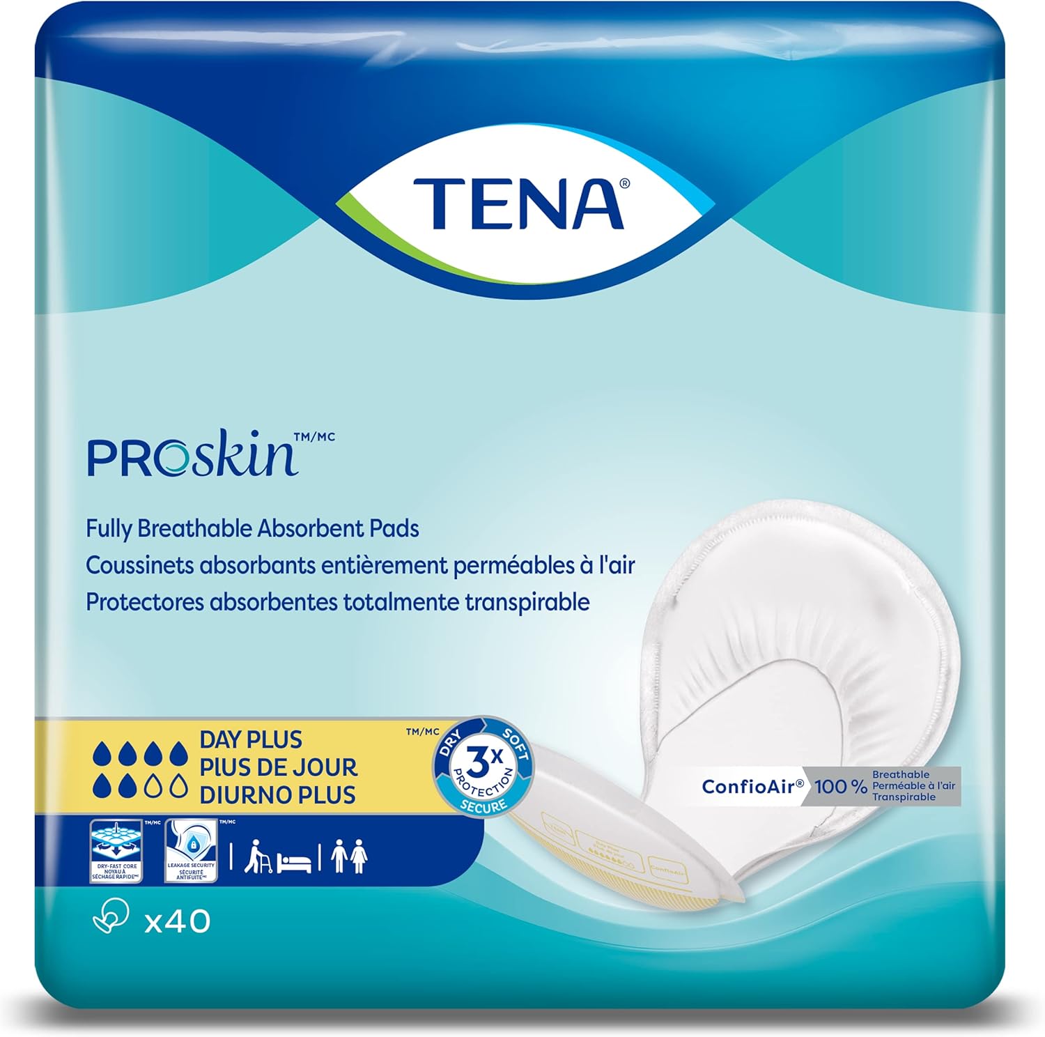 Tena Day Plus 2 Piece Incontinence Pads, 40 Count : Amazon.ca: Health ...