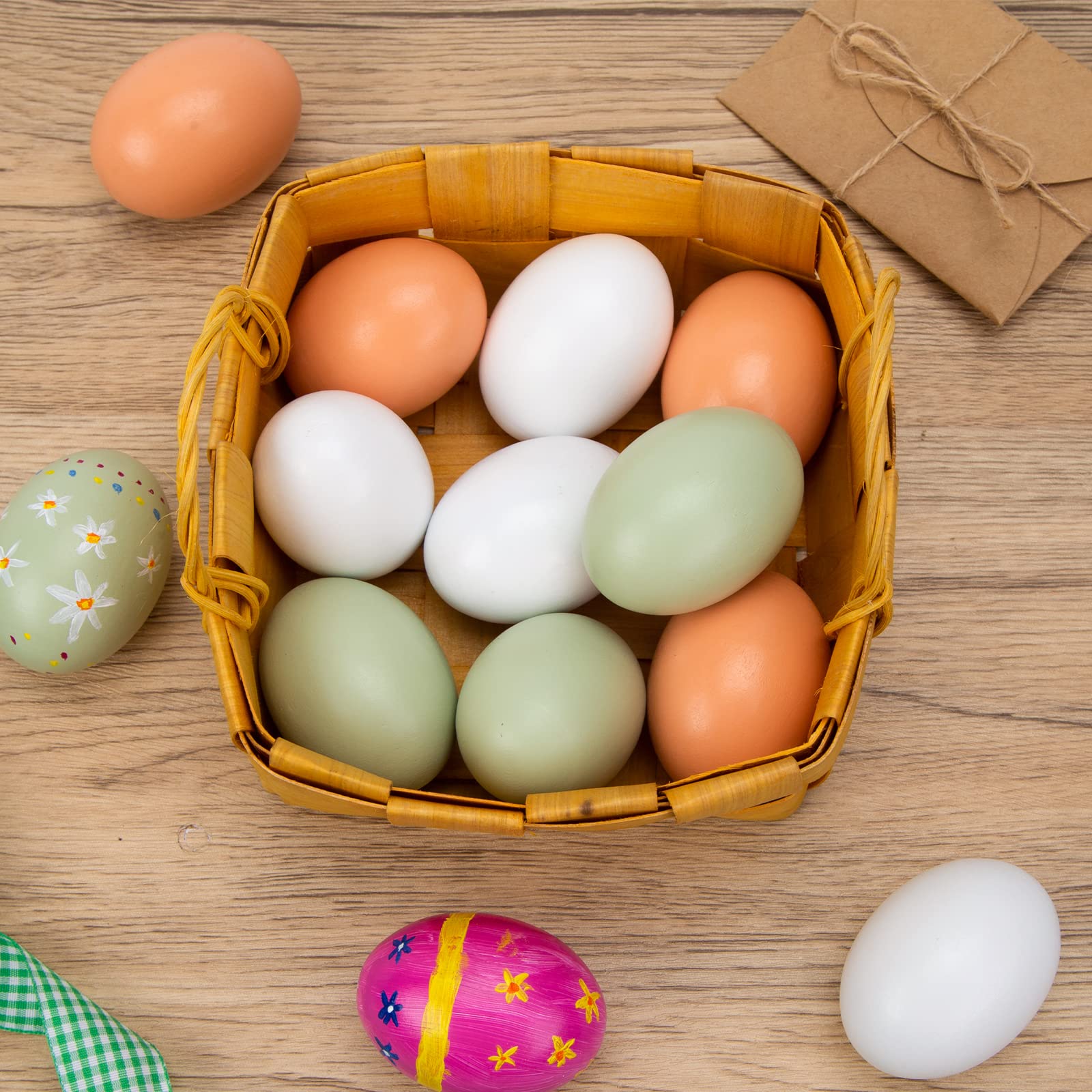 Snapklik.com : 8PCS Wooden Fake Eggs, Wooden Easter Eggs 3 Colors Wood ...