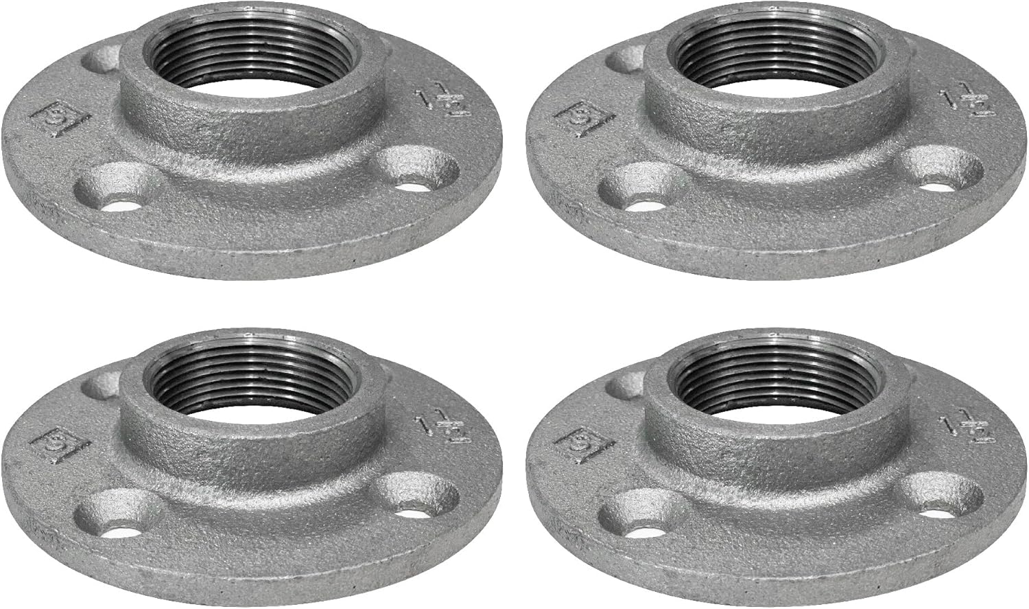 Amazon.com: PIPE DECOR 1-1/2" Malleable Iron Floor Flange 4 Pack ...