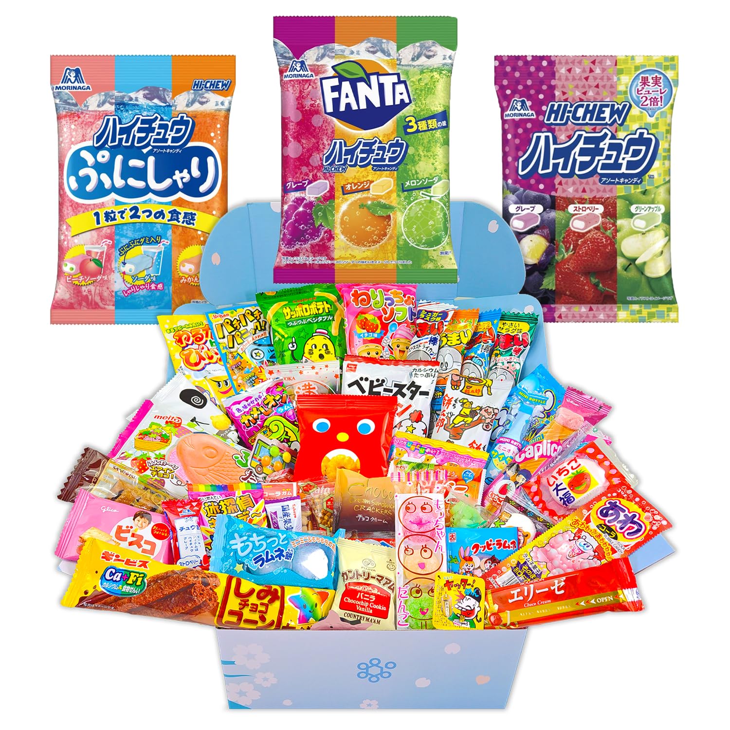 Amazon.com : Sakura Box 50 Piece Japanese Candy & Snack Box + Hi-Chew ...