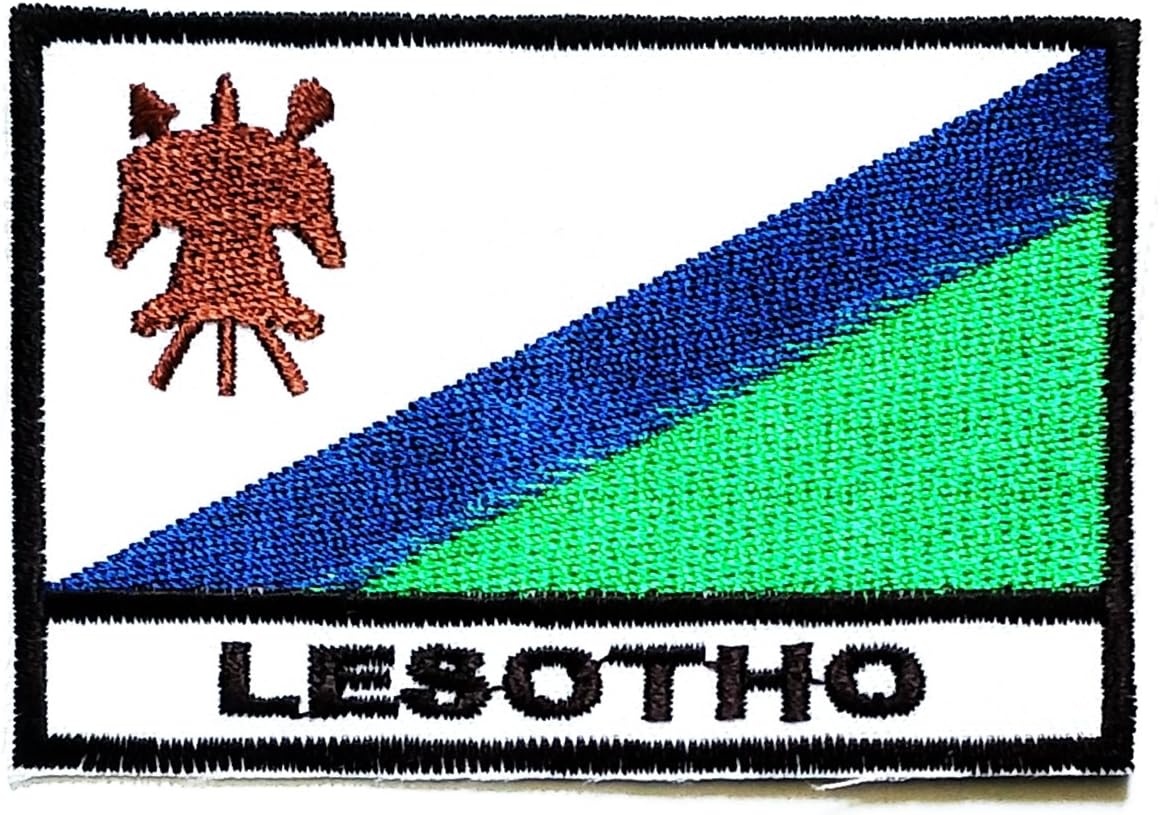Amazon.com: Nipitshop Patches Lesotho Country National Flag Iron On Embroidered Patch Flag ...