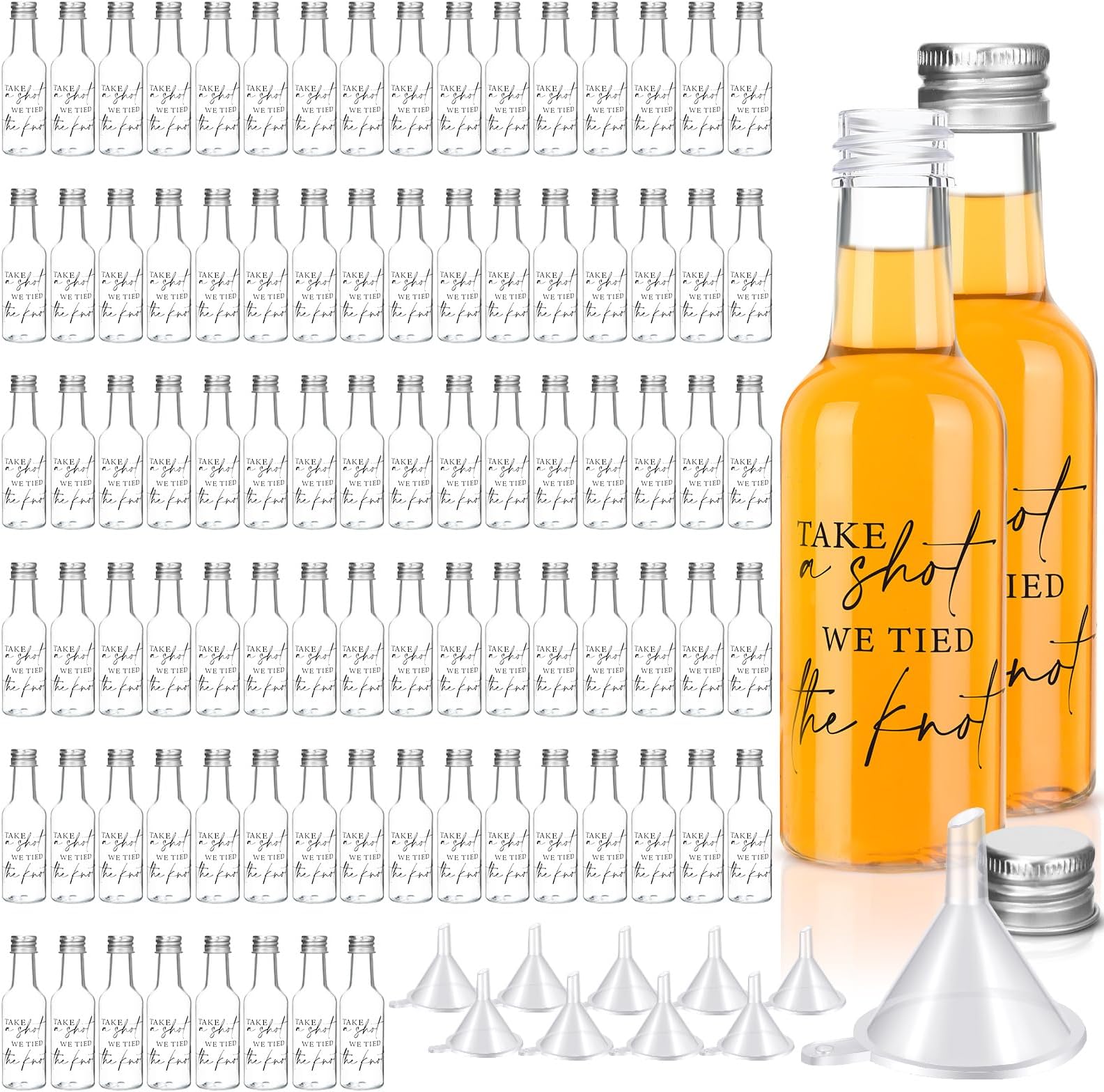Amazon.com: Bokon Mini Wedding Liquor Bottles Take a Shot We Tied The ...