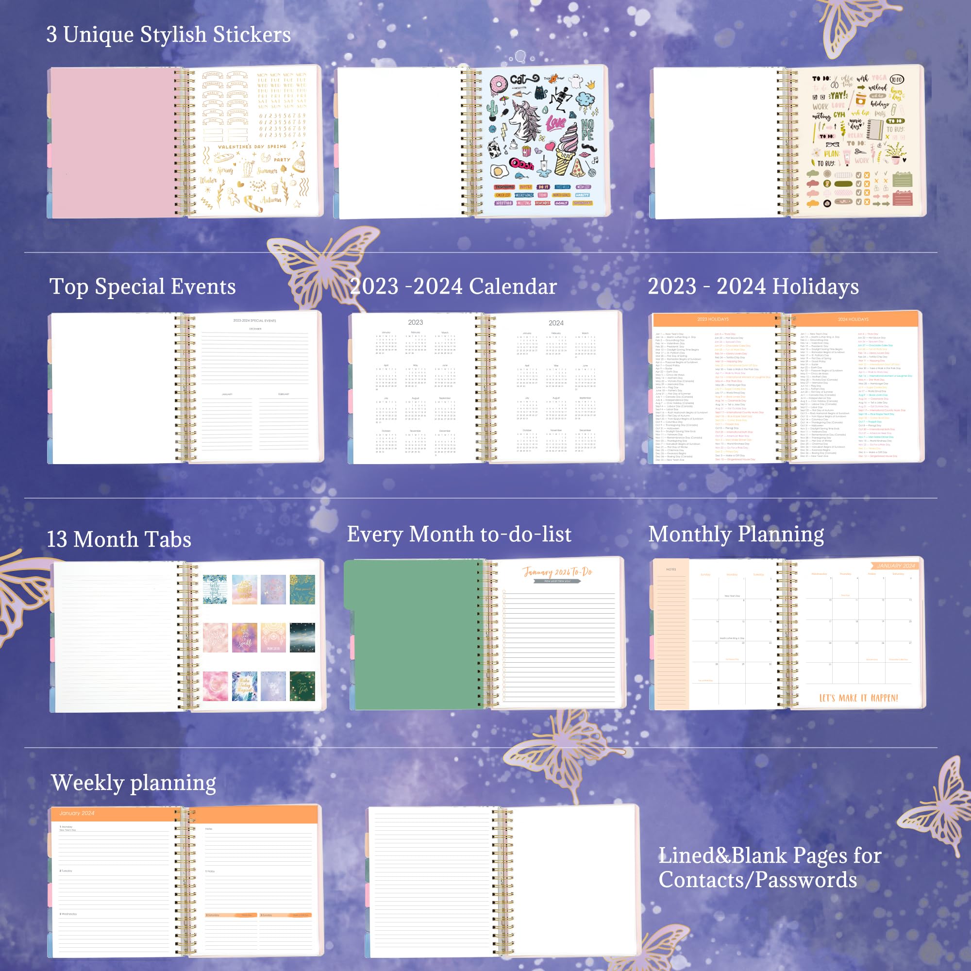 Snapklik.com : 2023-2024 Hardcover Planner Weekly And Monthly Agendas ...