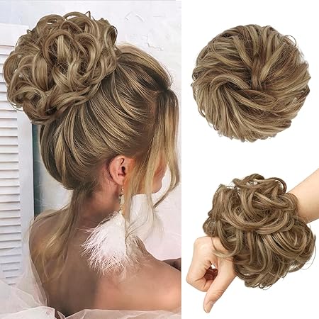 Amazon.com : HOOJIH Messy Bun Hair Piece, 2PCS Tousled Updo Hair ...