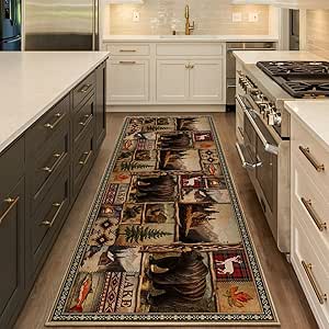 Amazon.com: Vintage Rustic Bear Runner Rug for Hallway, Rustic Lodge ...