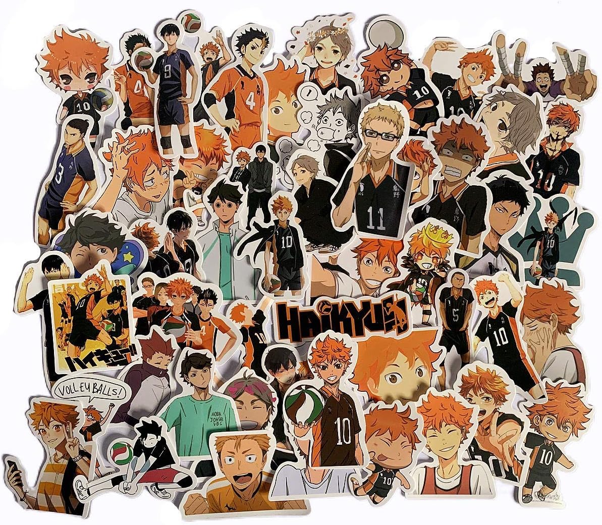 Amazon.com: 50PCS Haikyuu Anime Stickers,Waterproof Decals Cartoon ...