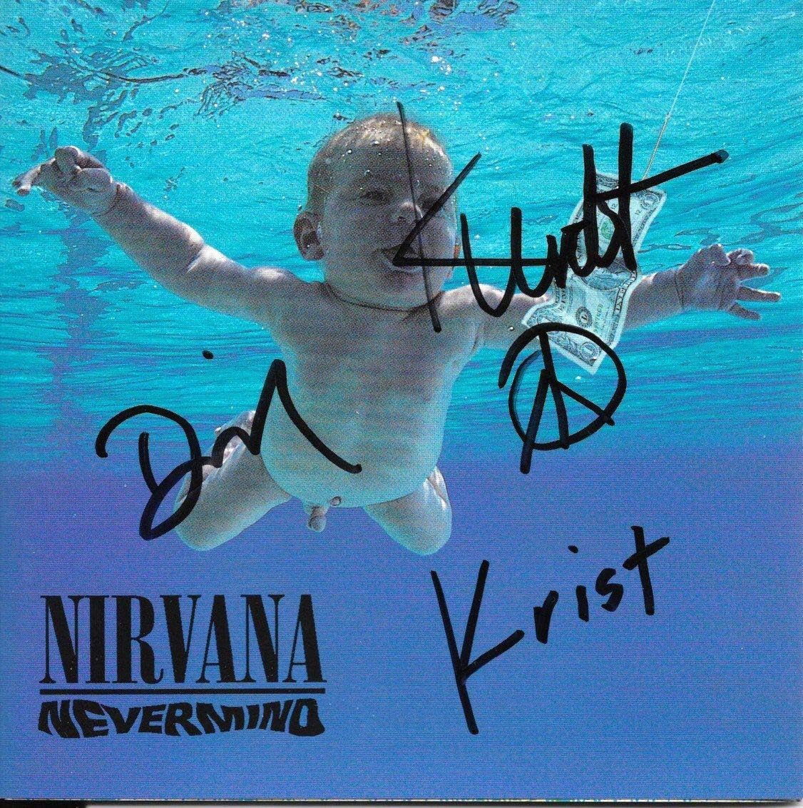 Amazon.com: NIRVANA band reprint signed Nevermind 12x12 album art ...