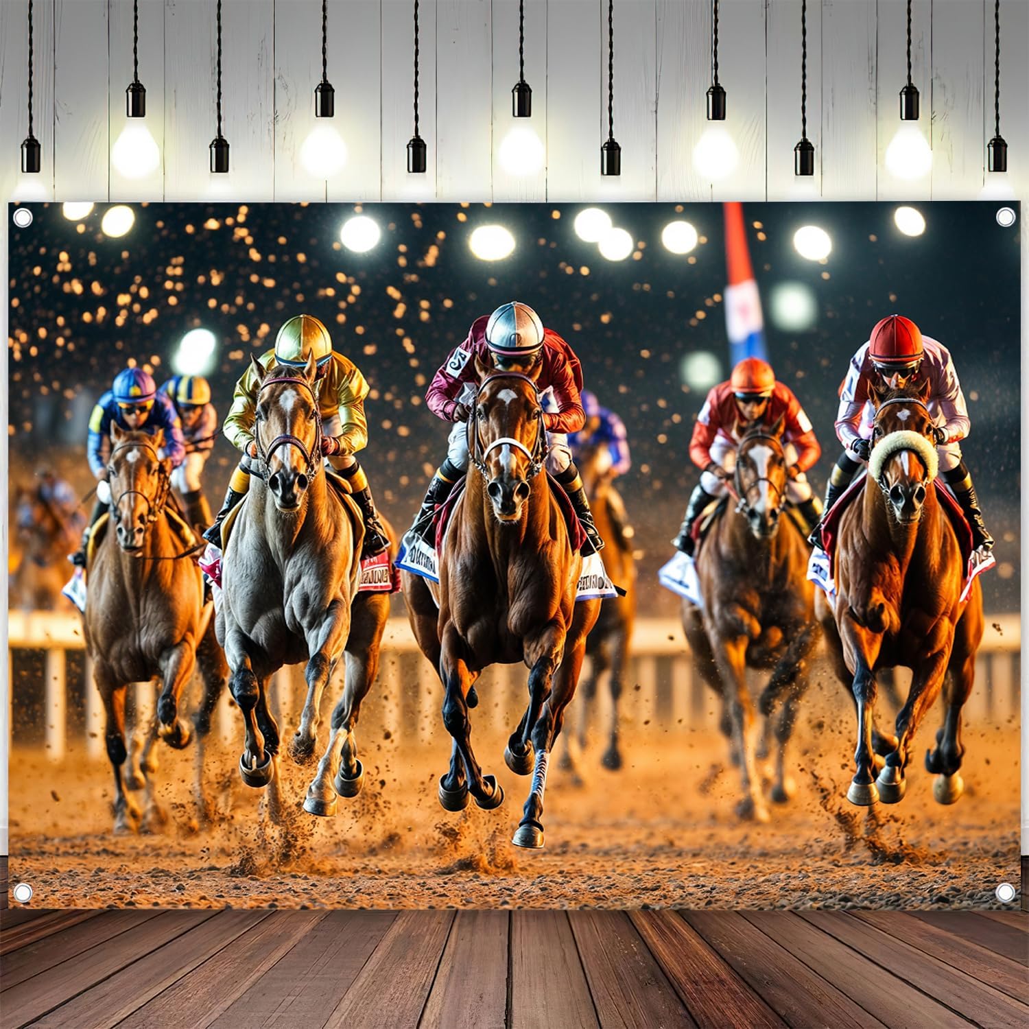 Amazon.com : Horse Race Backdrop, 10 x 8 ft Horse Racing Photography ...