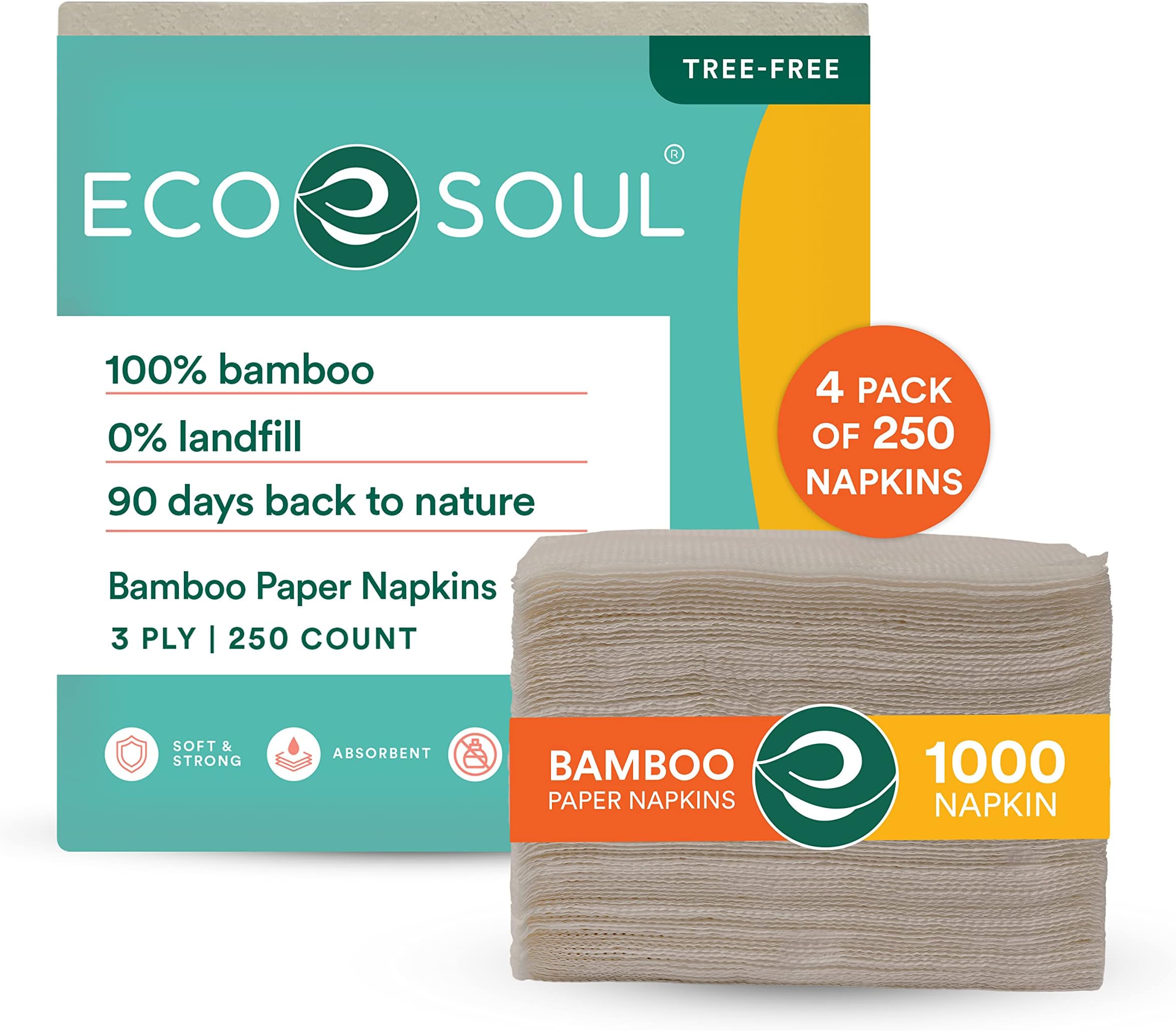 Amazon.com: (1500-Pack) Brown Napkins - Bulk Unbleached, Natural ...
