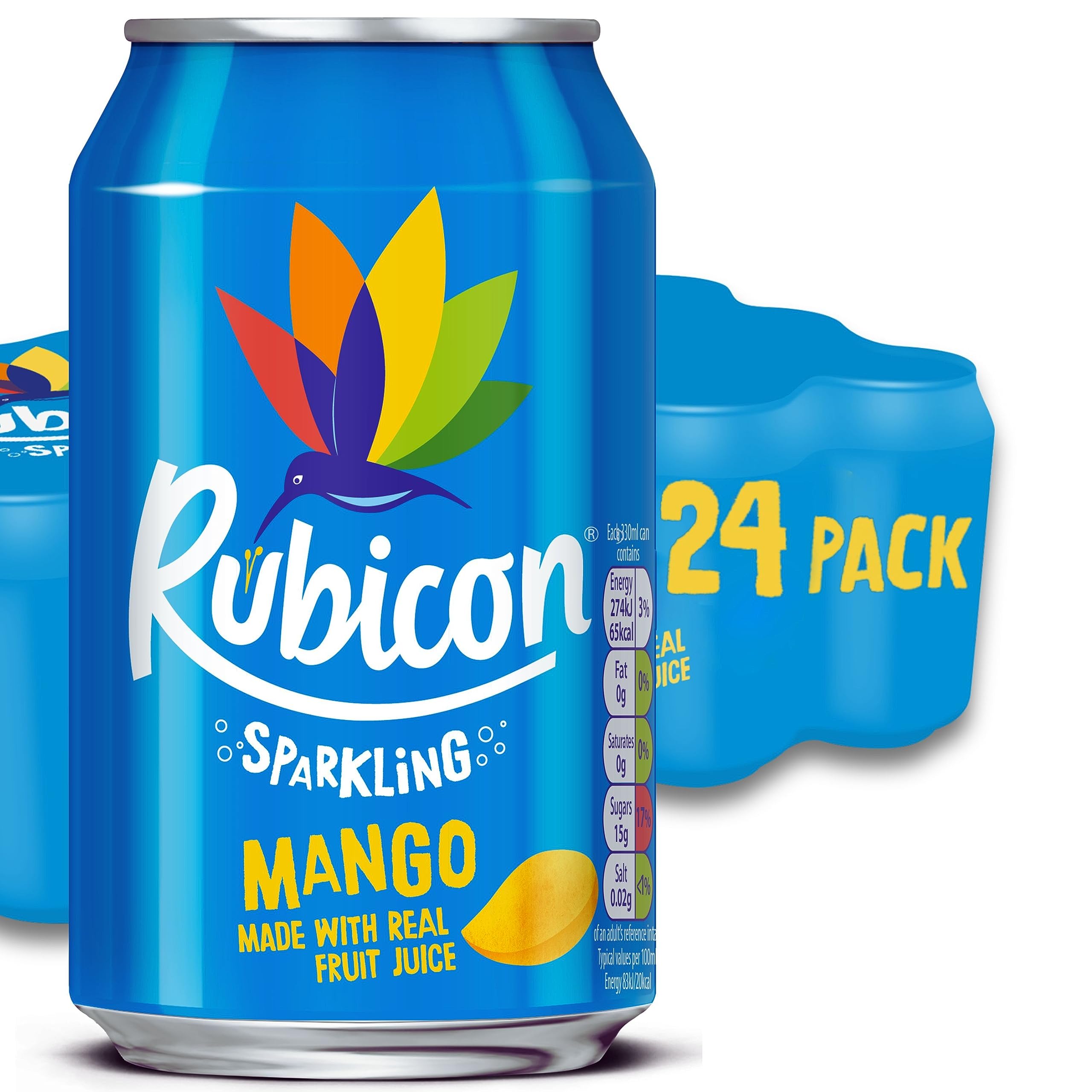 Buy RubiconSparkling Mango Flavoured Fizzy Drink with Real Fruit Juice ...