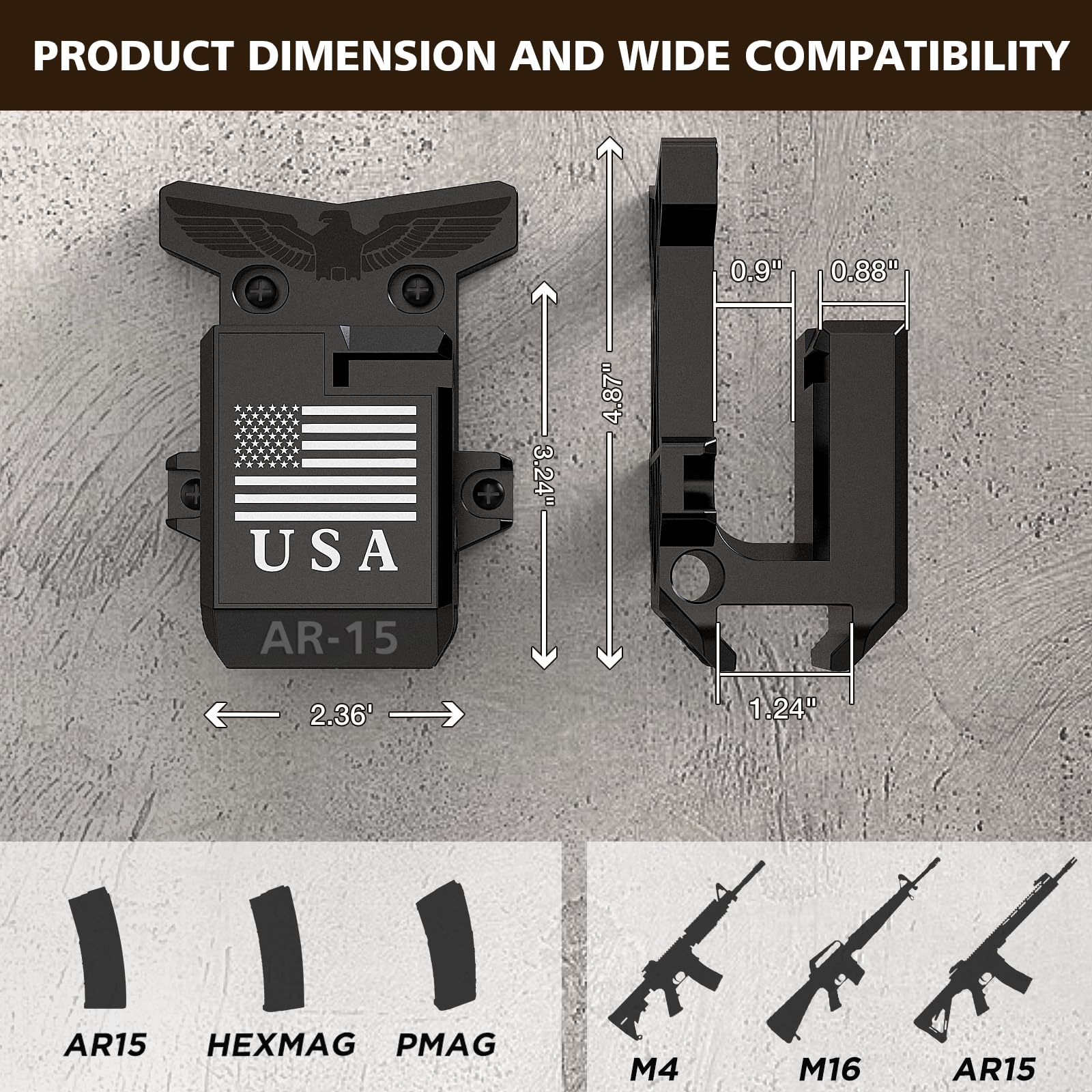 Snapklik.com : Upgraded 2 In 1 Gun Wall Mount For 223/5.56 Rifle And ...