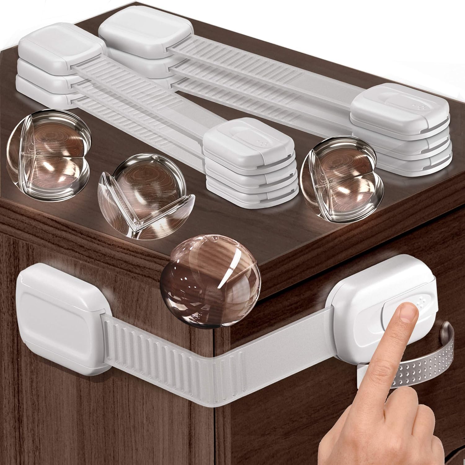 Multipurpose Baby Safety Child Cabinet Lock Latch - Set of 6 Adjustable ...