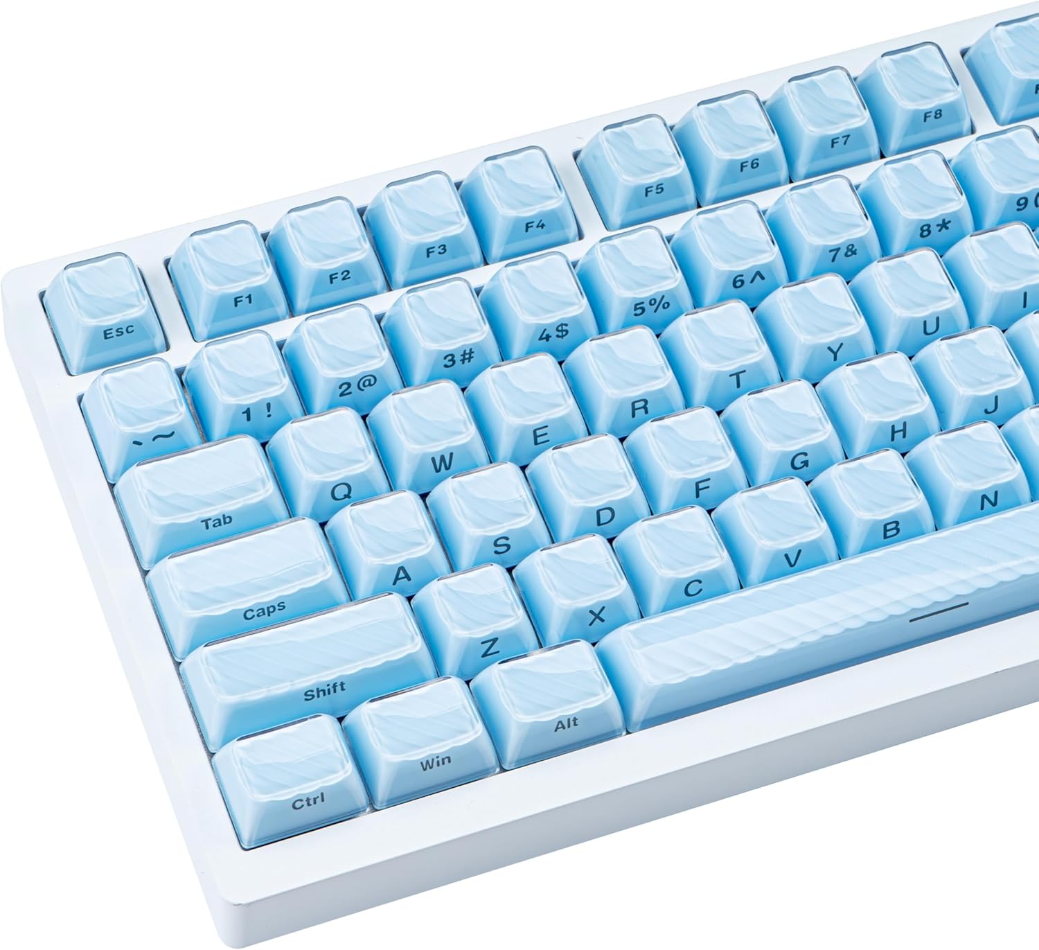 Amazon.com: TIMSEKER Wave Texture Custom Blue Jelly Keycap, Double Shot ...