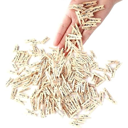 20 x 35mm Mini Wooden Craft Pegs - Choose from 10 Colours (White - 35mm ...